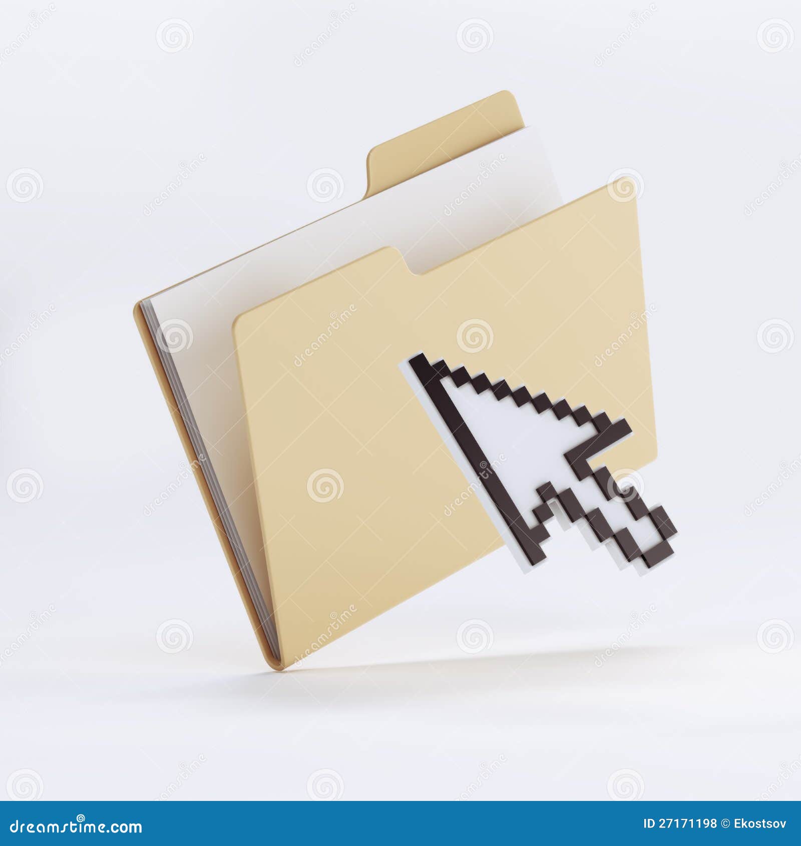 Yellow Folder Icon With Blue Round Arrow On White Royalty-Free ...