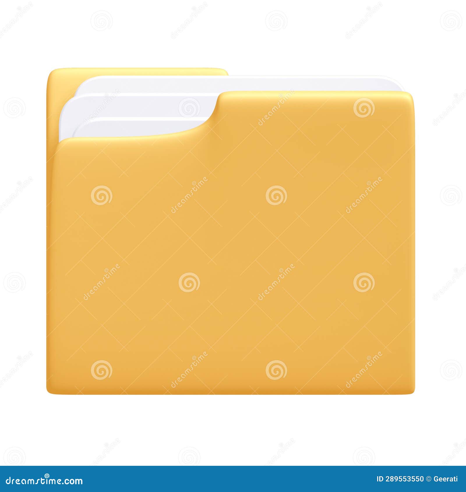 Yellow Folder Icon with Clipping Path, 3d Rendering Stock Illustration ...
