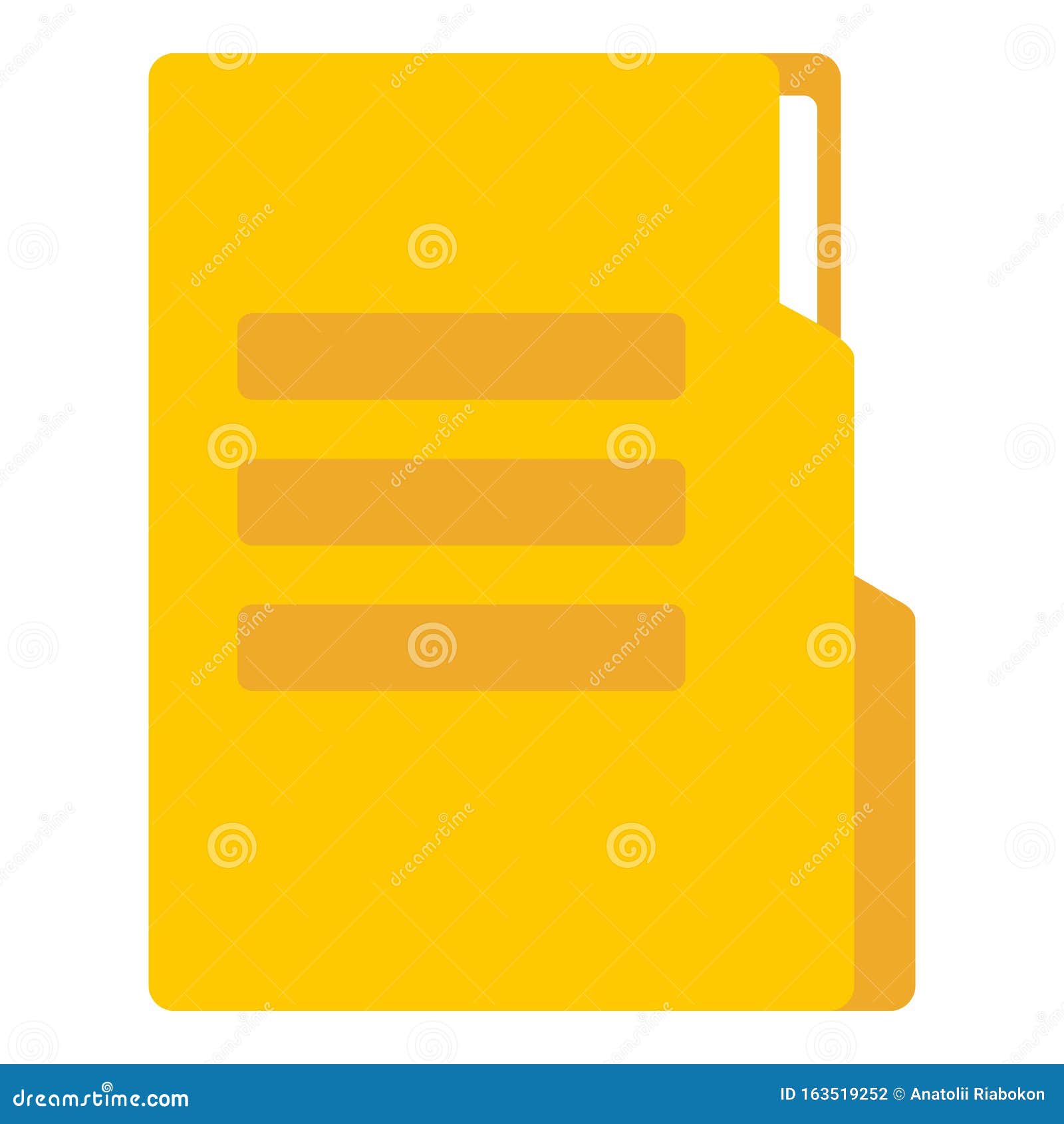Yellow Folder Icon, Flat Style Stock Vector - Illustration of open ...