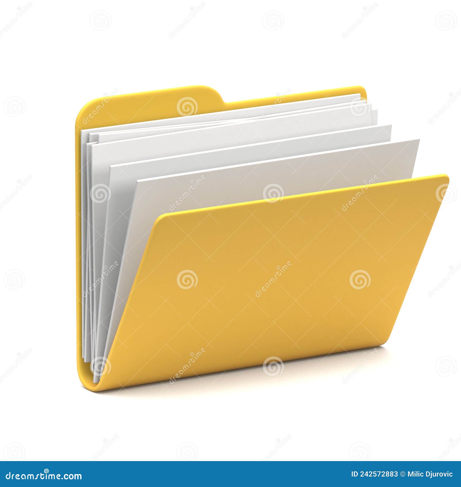 Yellow Folder Icon Opened 3D Stock Illustration - Illustration of ...