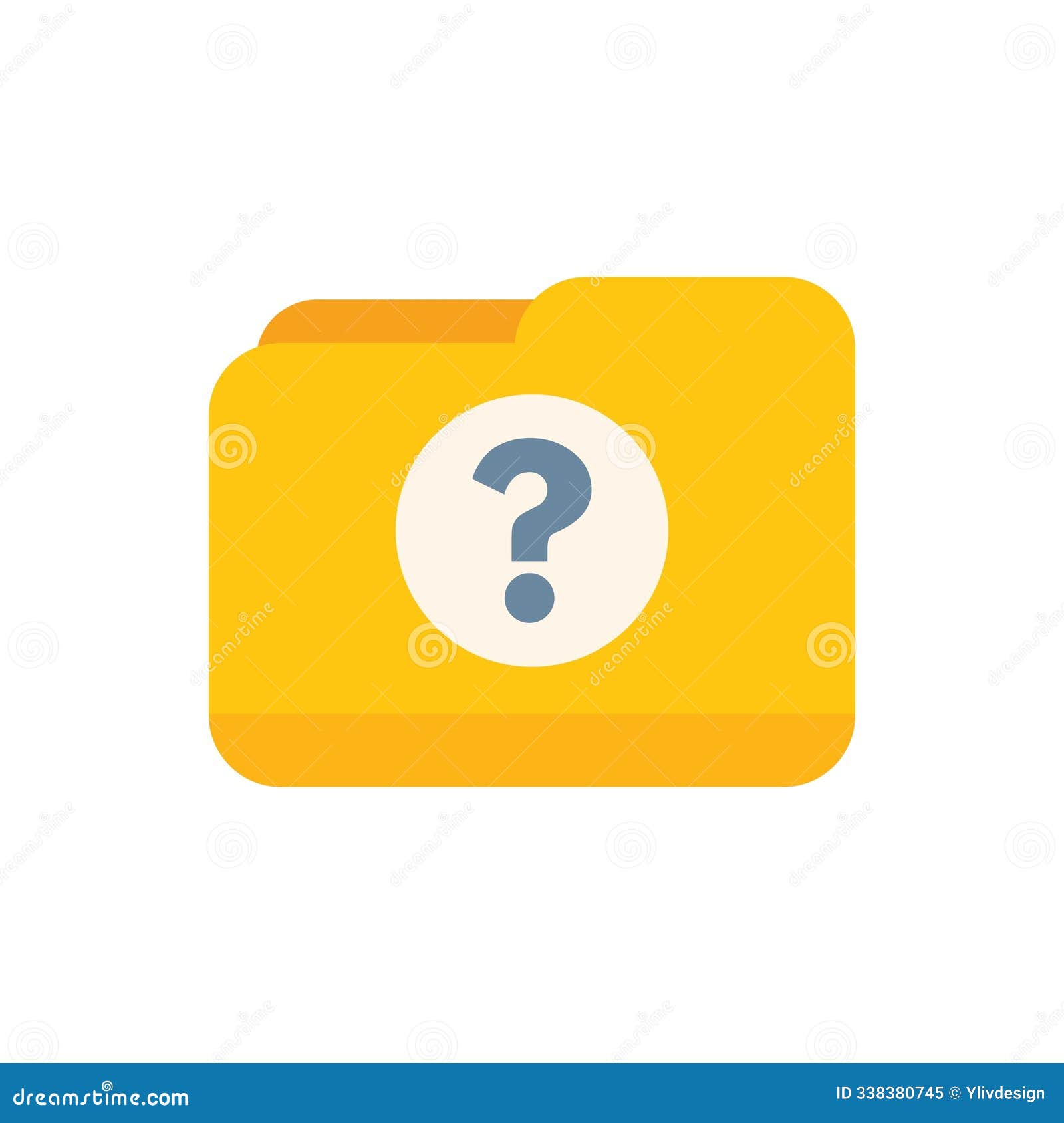 Yellow Folder Icon with Question Mark Displaying Lost Data Stock ...