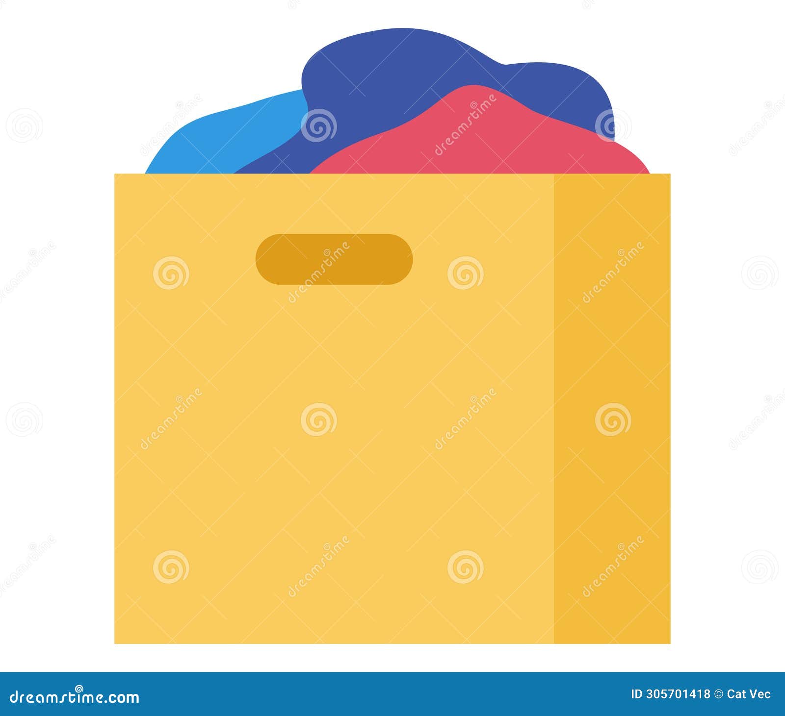 Yellow Folder with Multicolored Papers Sticking Out. Office ...