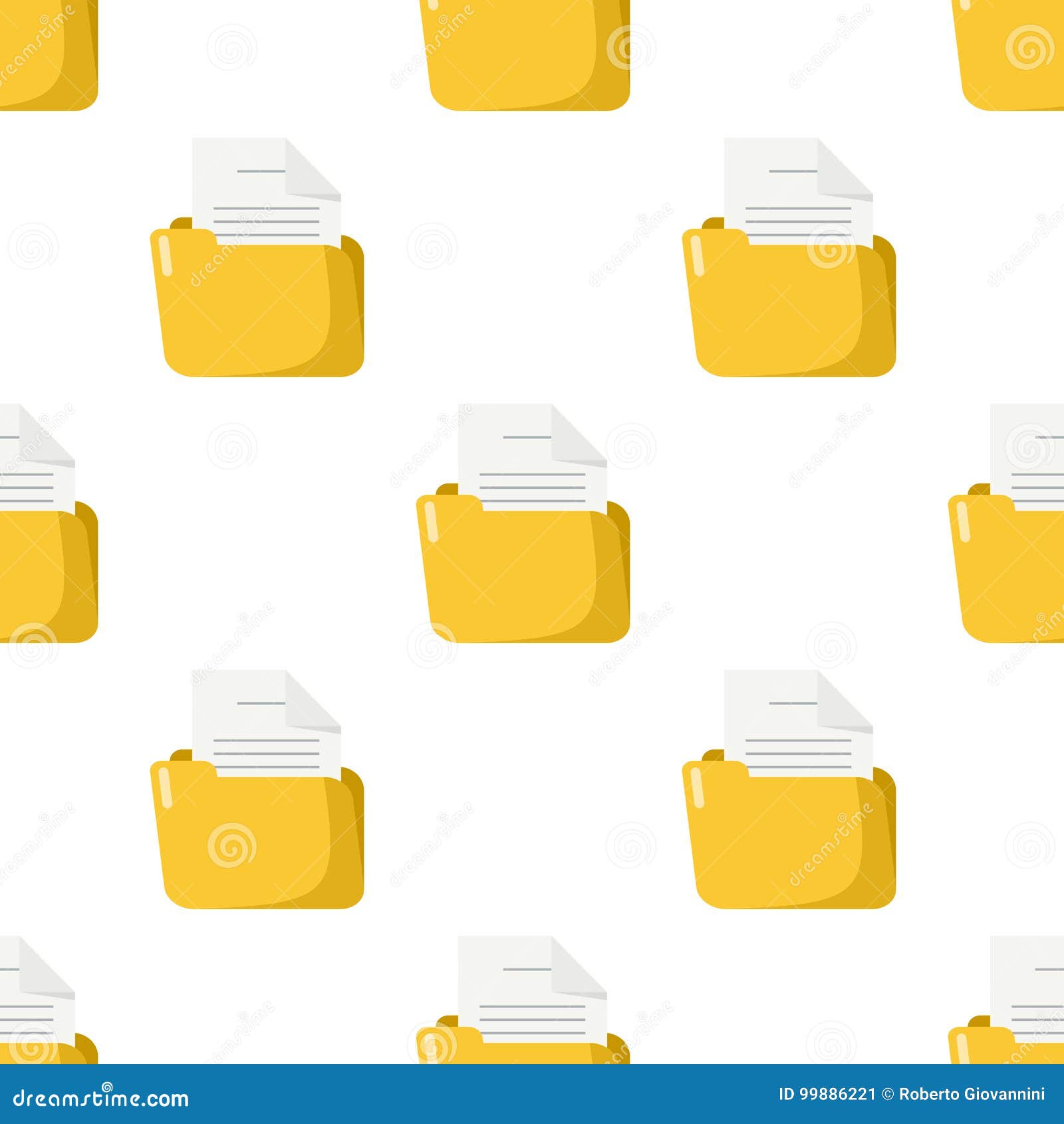 Yellow Folder with Paper Seamless Pattern Stock Vector - Illustration ...