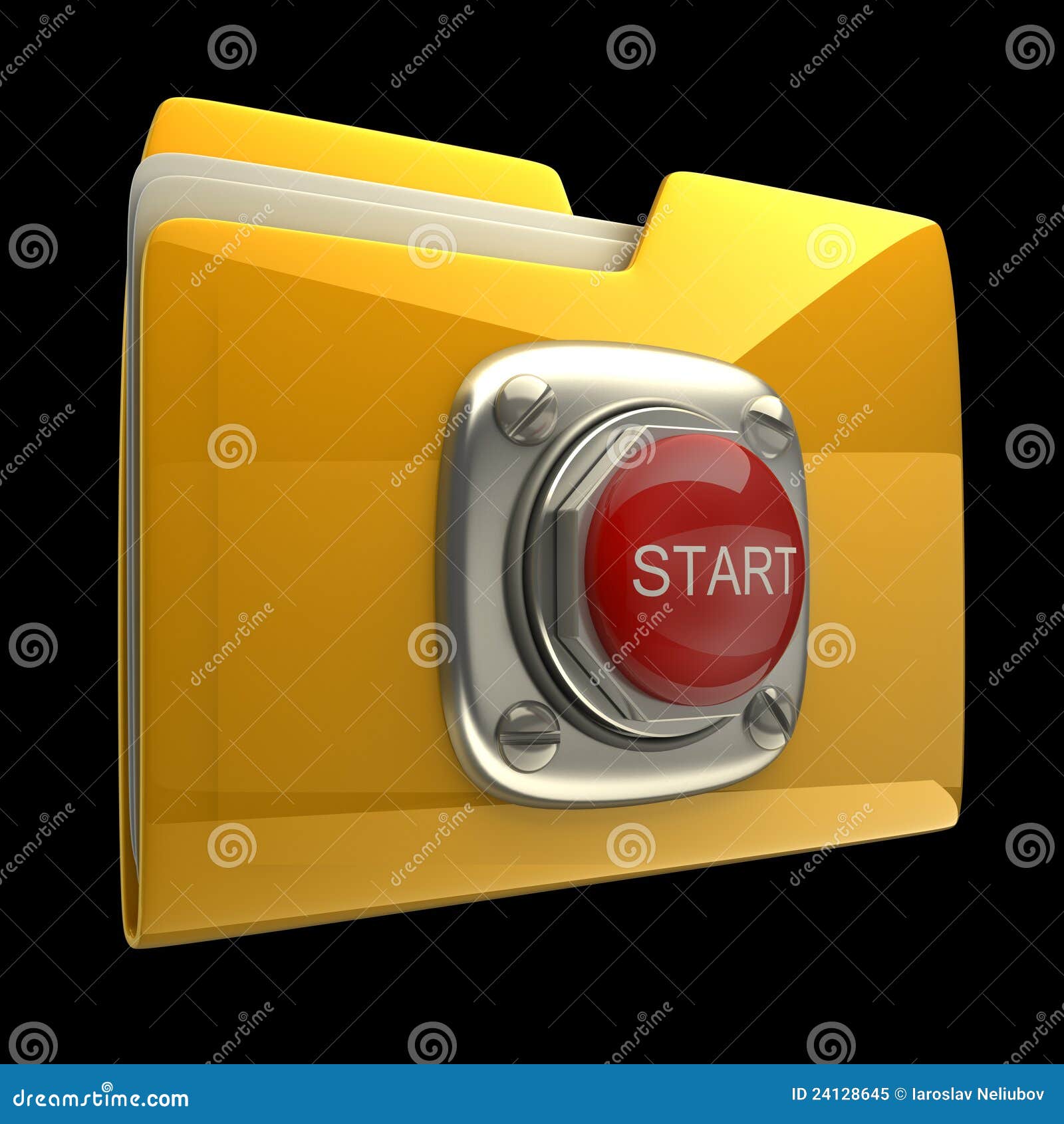 Yellow Folder Red Start Button Stock Illustrations – 2 Yellow Folder ...
