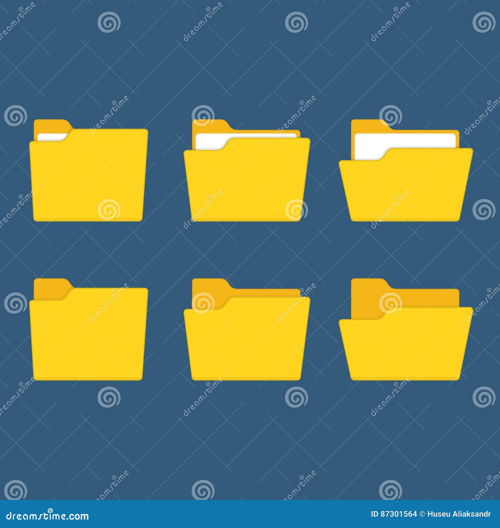 Yellow folder vector. stock vector. Illustration of interface - 87301564
