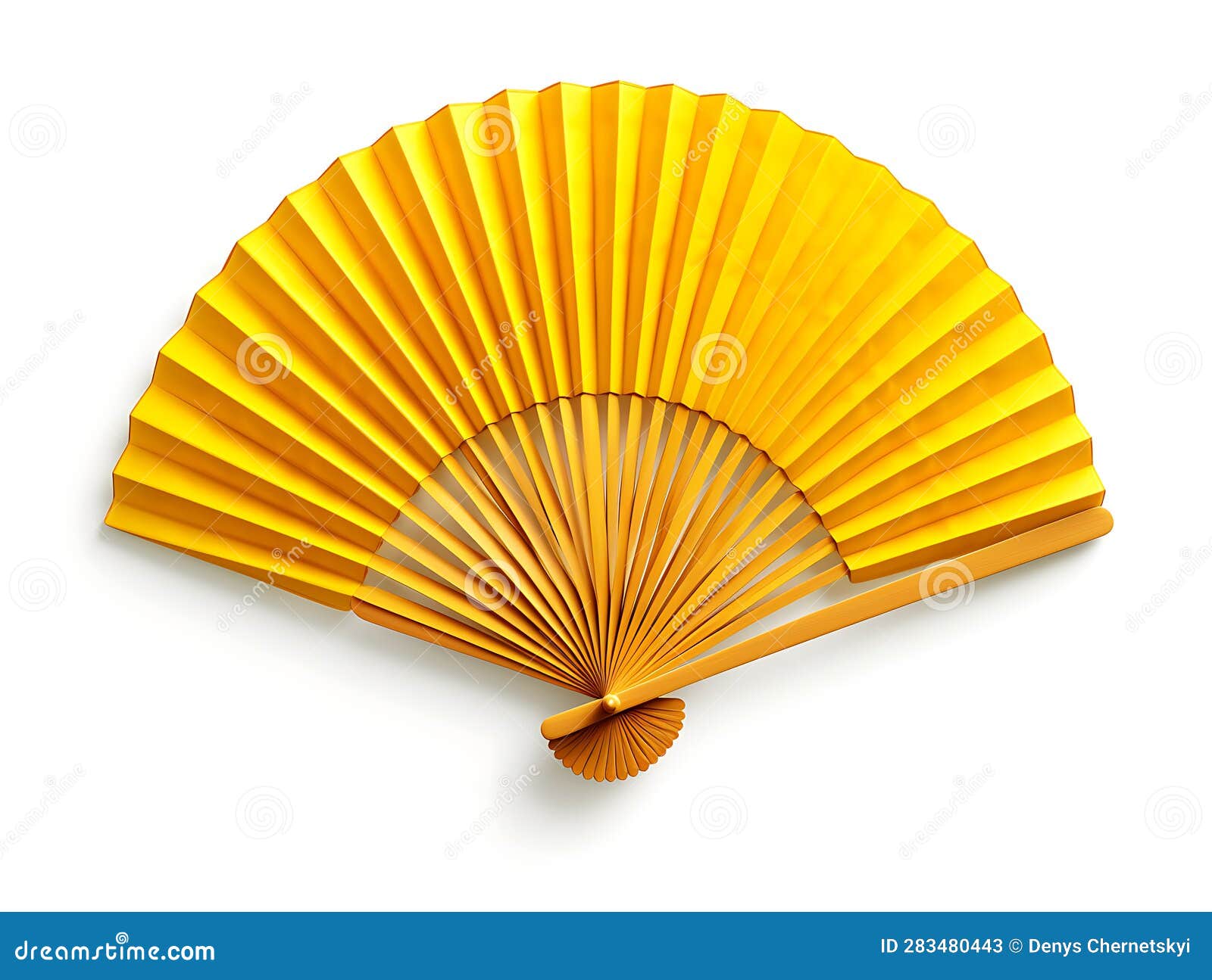 Yellow Folding Fan Isolated on White Background. AI Generative Stock ...