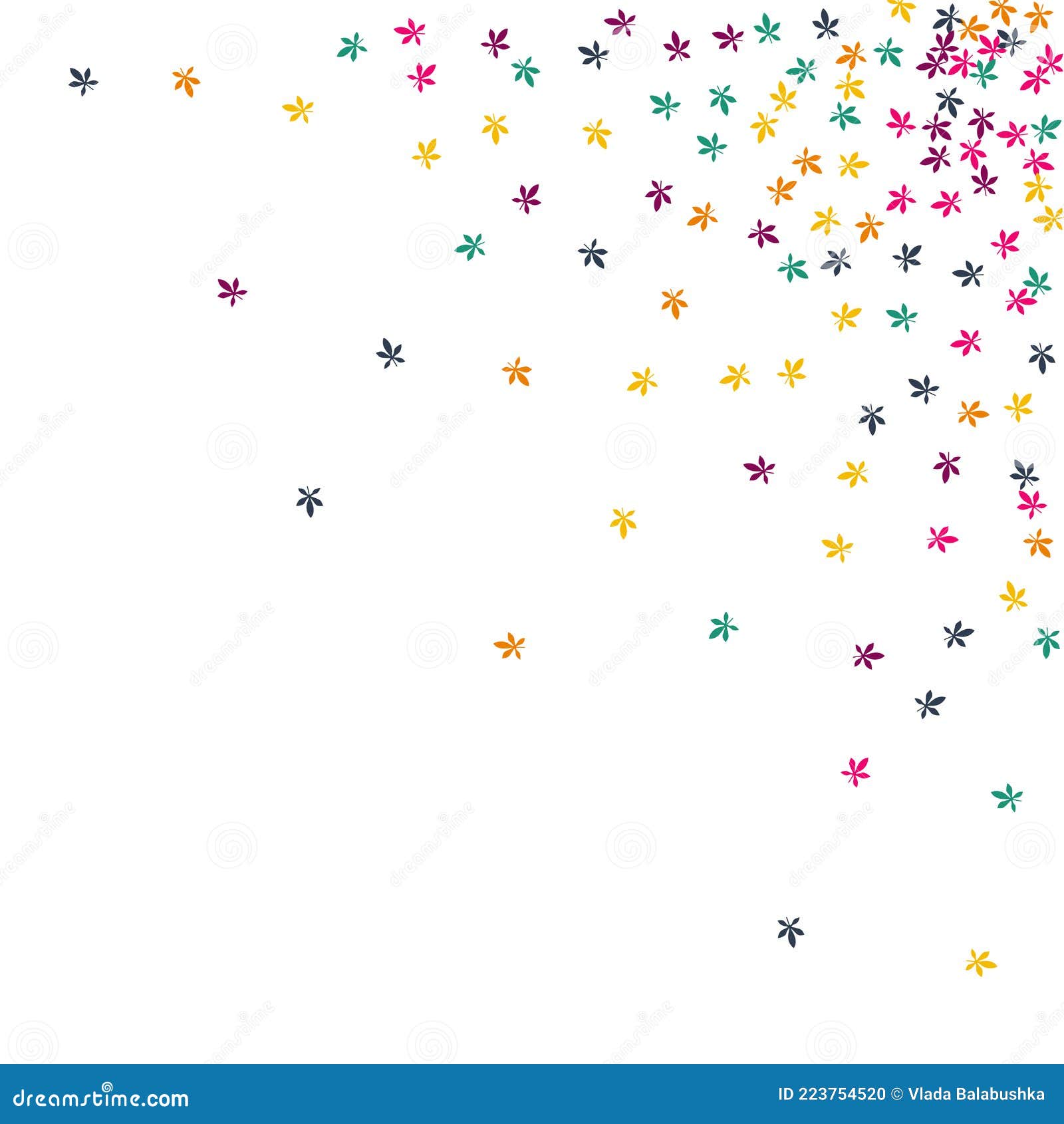 Yellow Foliage Vector White Background. Orange Confetti Element Texture ...