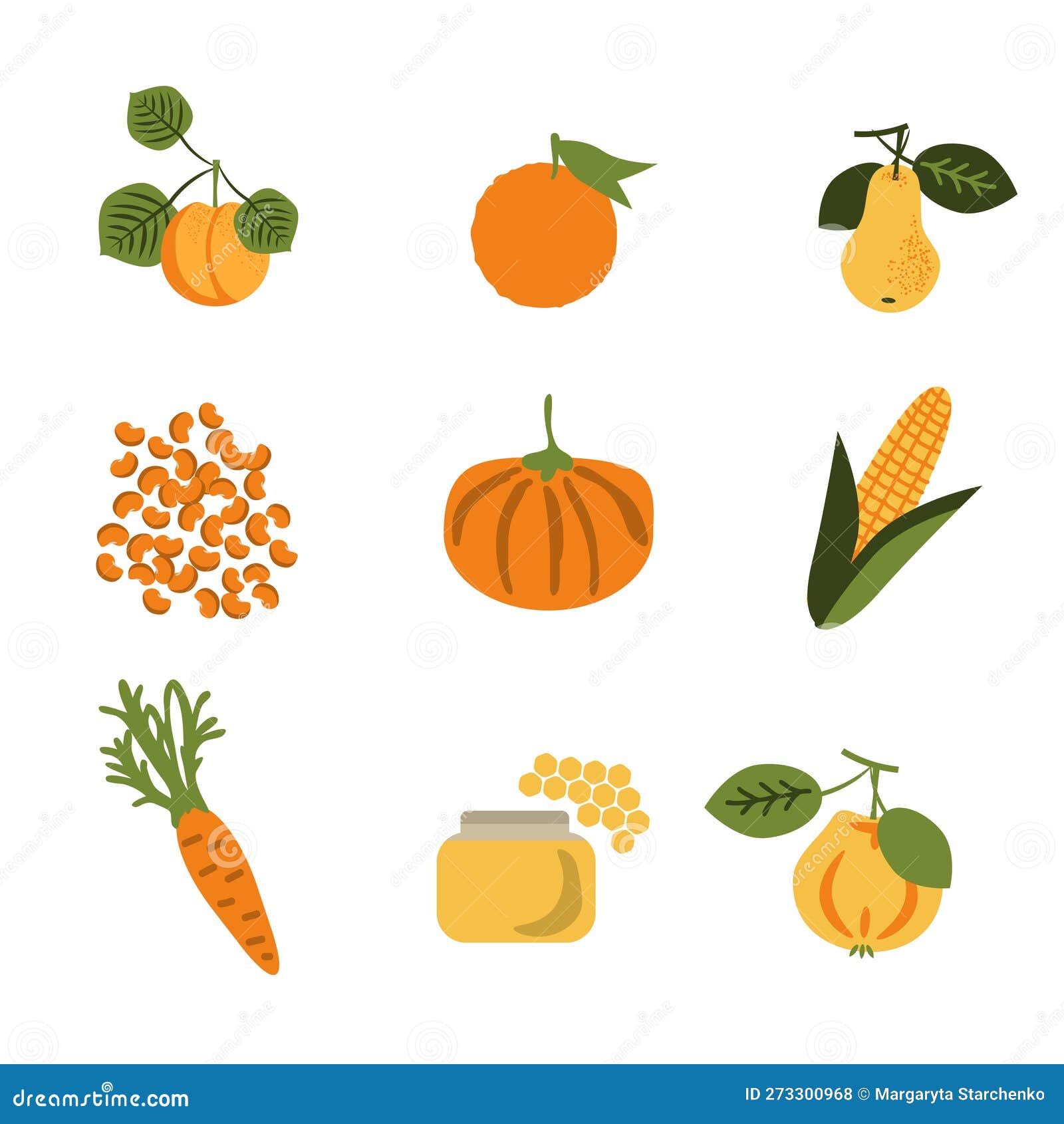 Yellow food items stock vector. Illustration of meal - 273300968