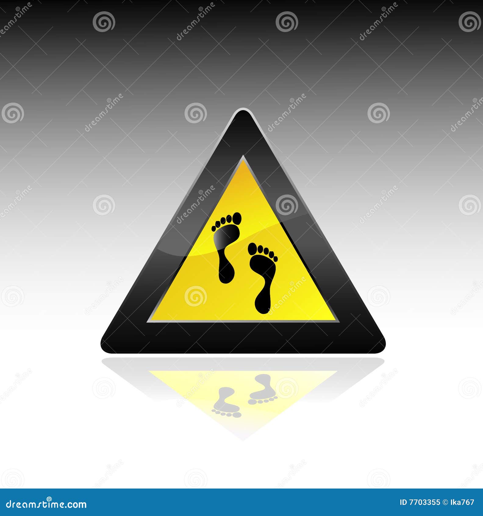Yellow foot sign stock vector. Illustration of graphic - 7703355