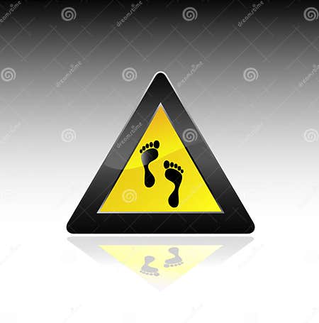 Yellow foot sign stock vector. Illustration of graphic - 7703355