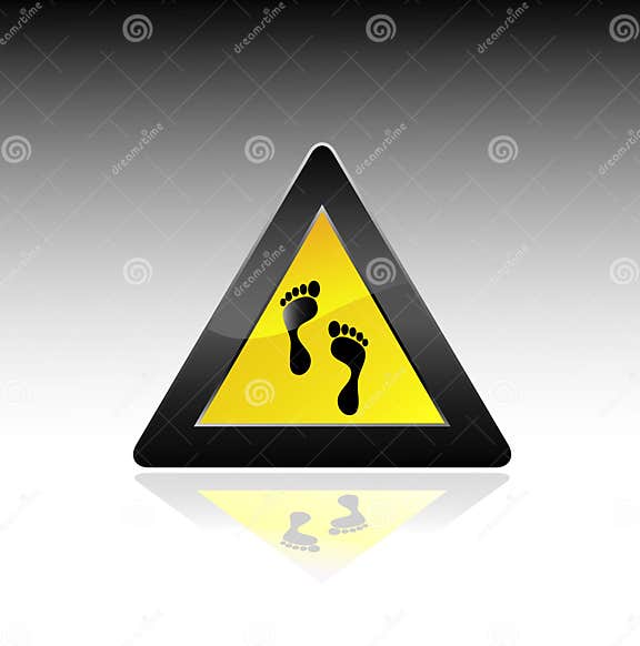 Yellow foot sign stock vector. Illustration of graphic - 7703355