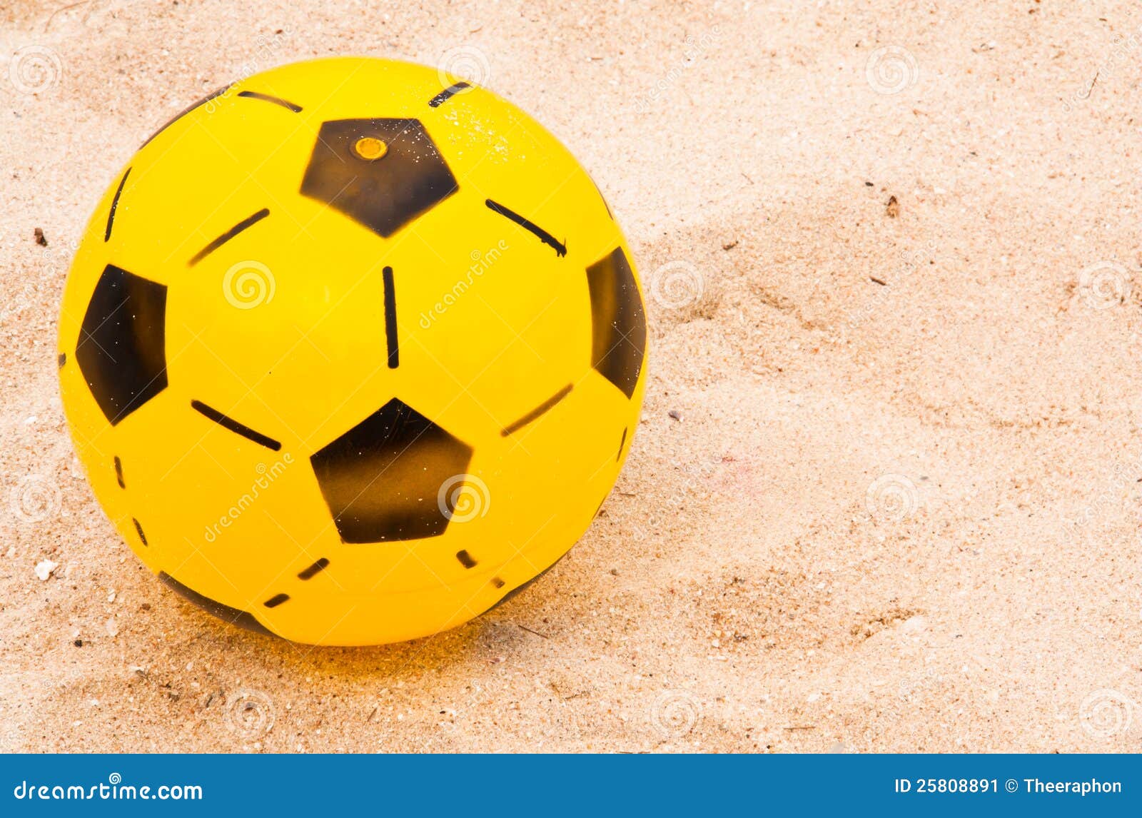 Yellow football. stock image. Image of umbrella, seashore - 25808891