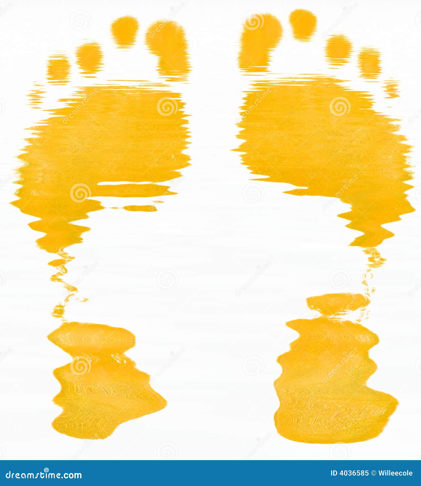 Yellow footprints stock illustration. Illustration of person - 4036585