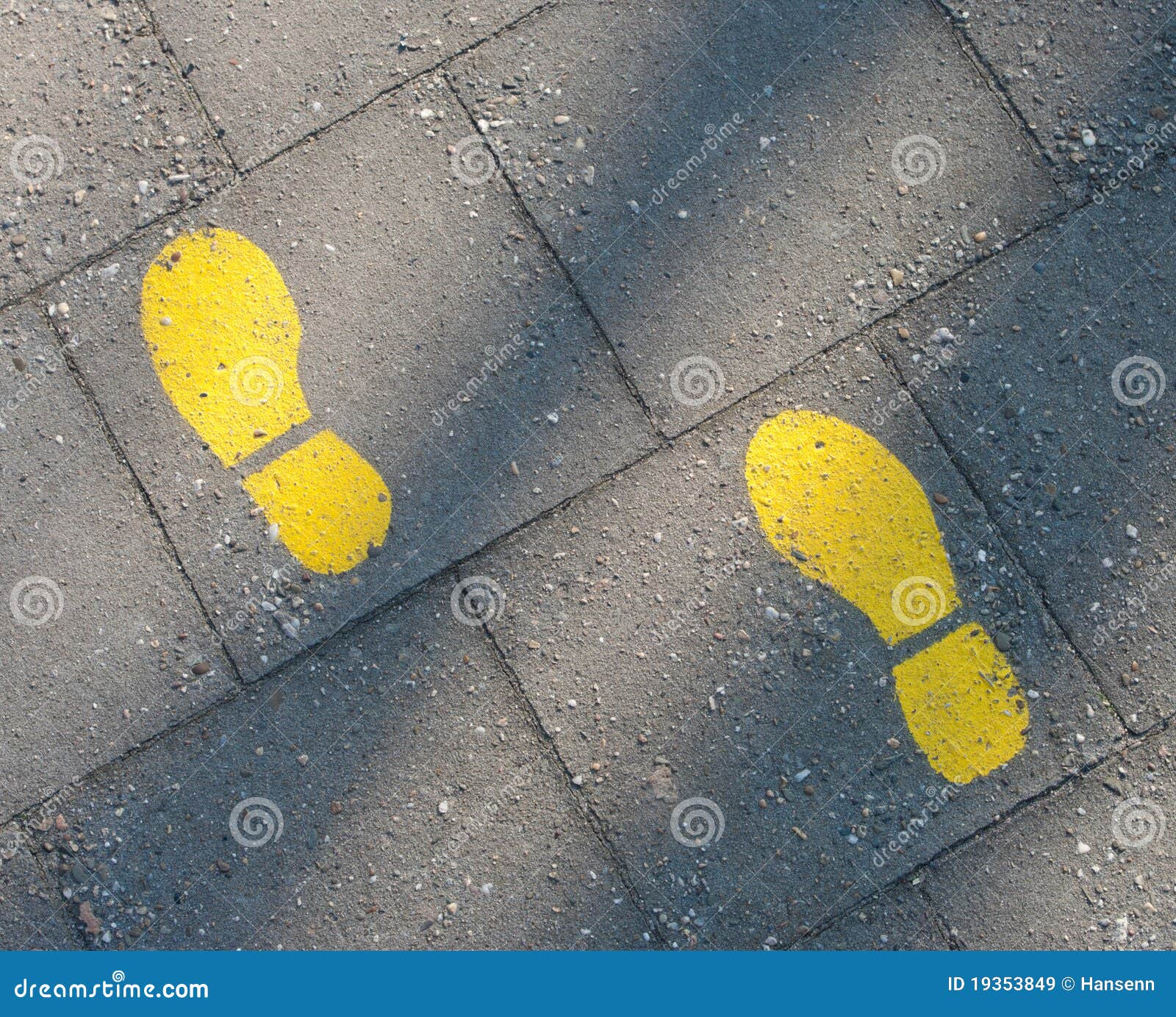 Yellow footsteps stock image. Image of footprint, street - 19353849