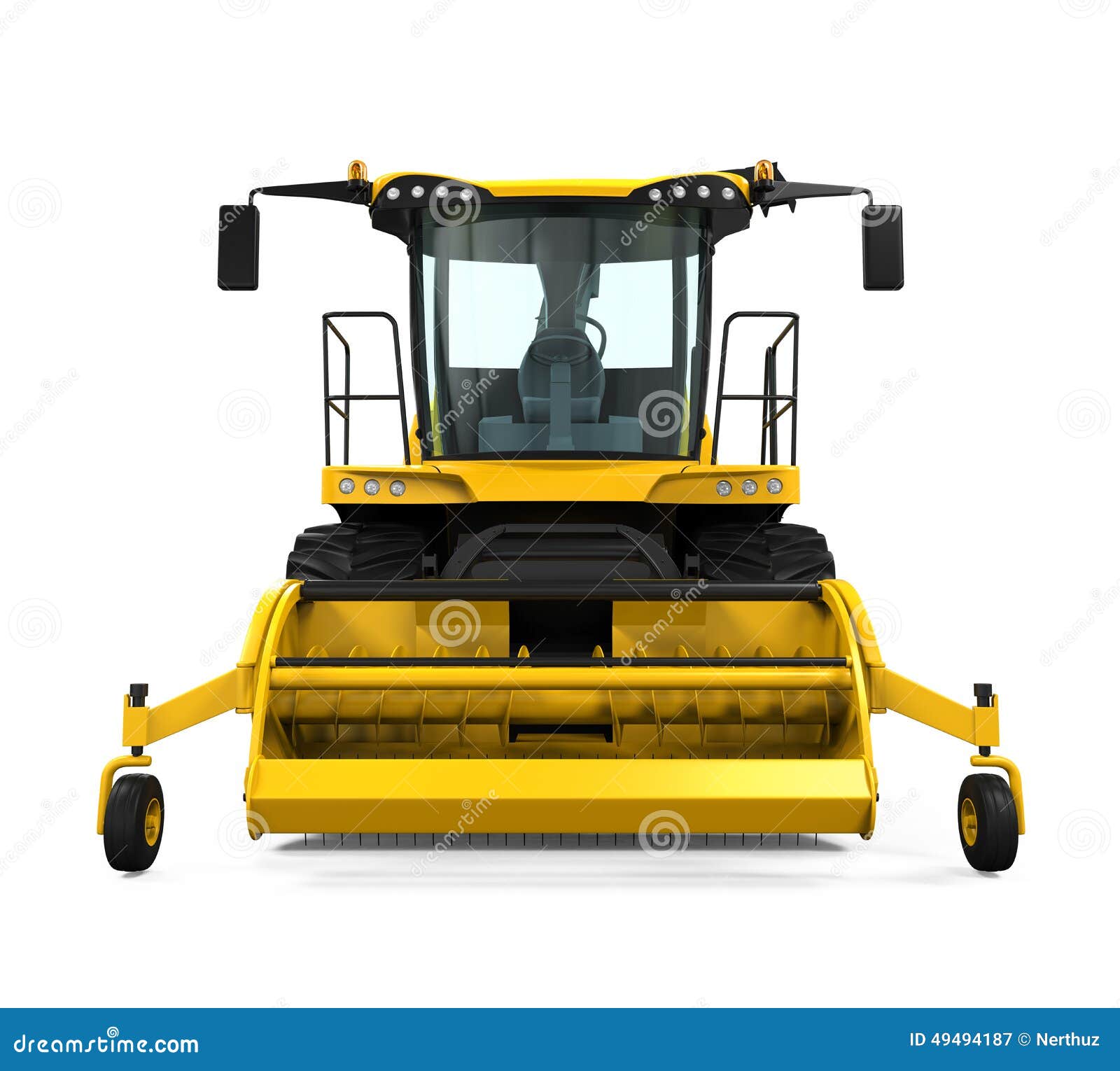 Yellow Forage Harvester stock illustration. Illustration of farmland ...