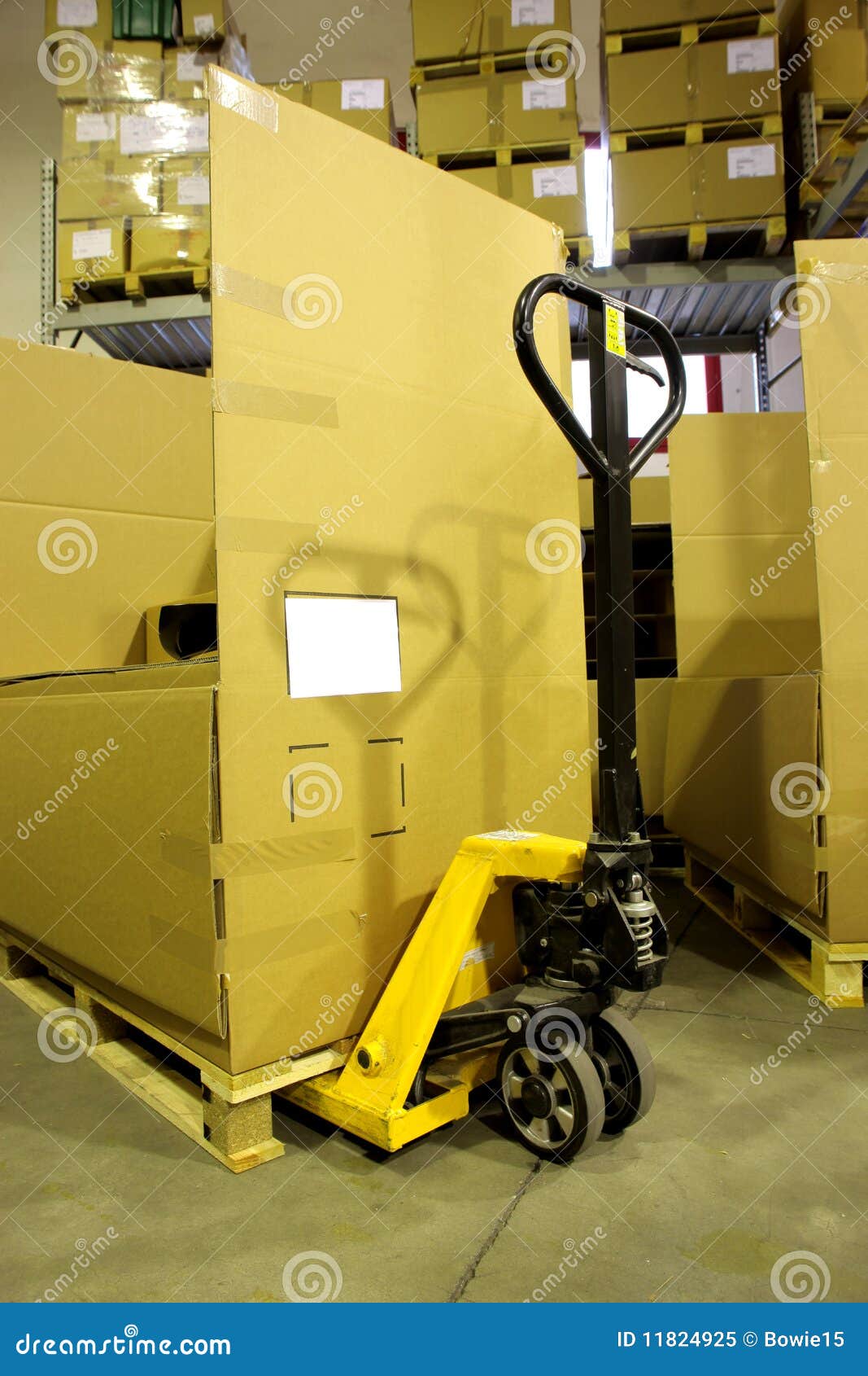 Yellow fork lifter stock image. Image of parcel, wheel - 11824925