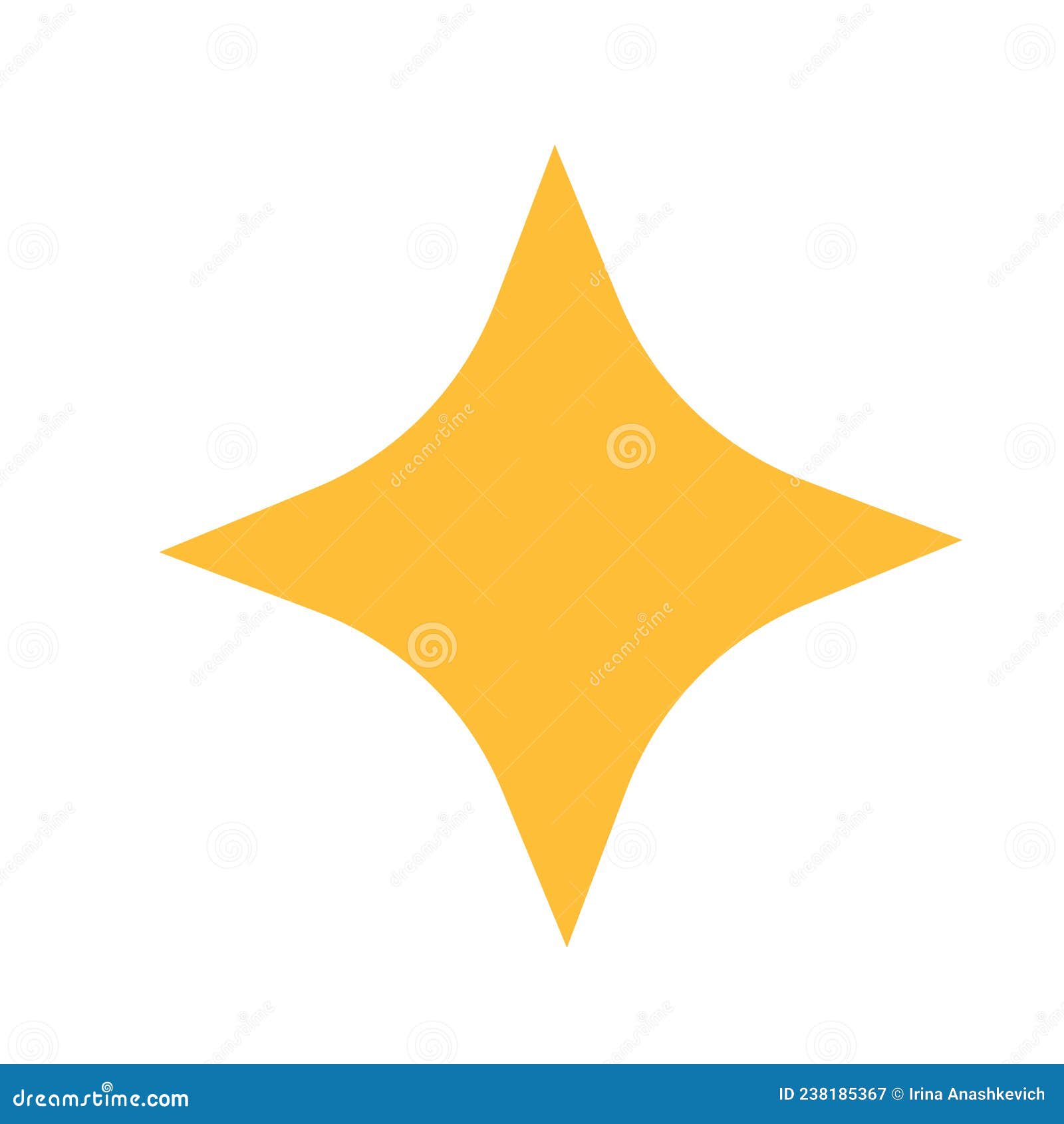 Yellow Four Pointed Star. Vector Illustration for Website, Icon, Logo ...