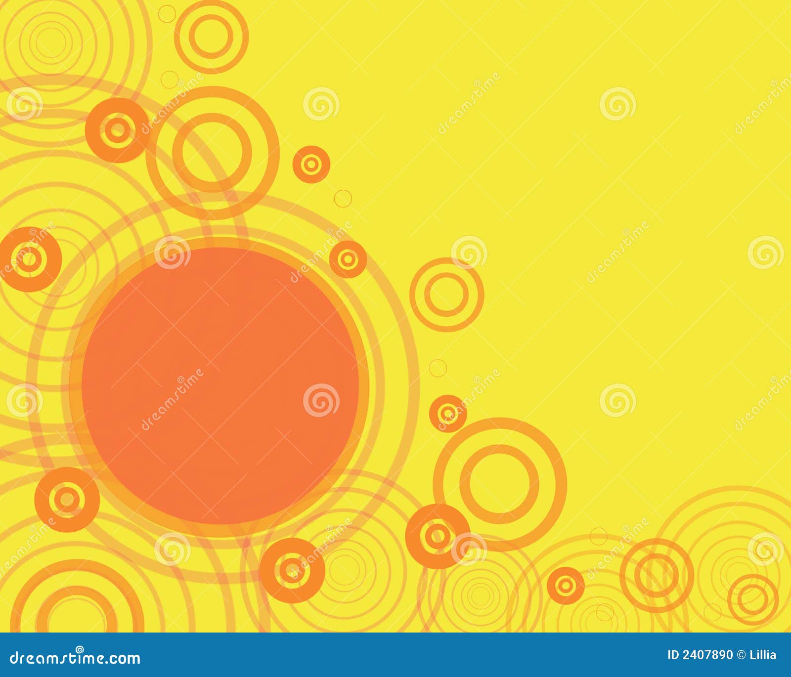 Yellow Frame with Orange Circl Stock Illustration - Illustration of ...