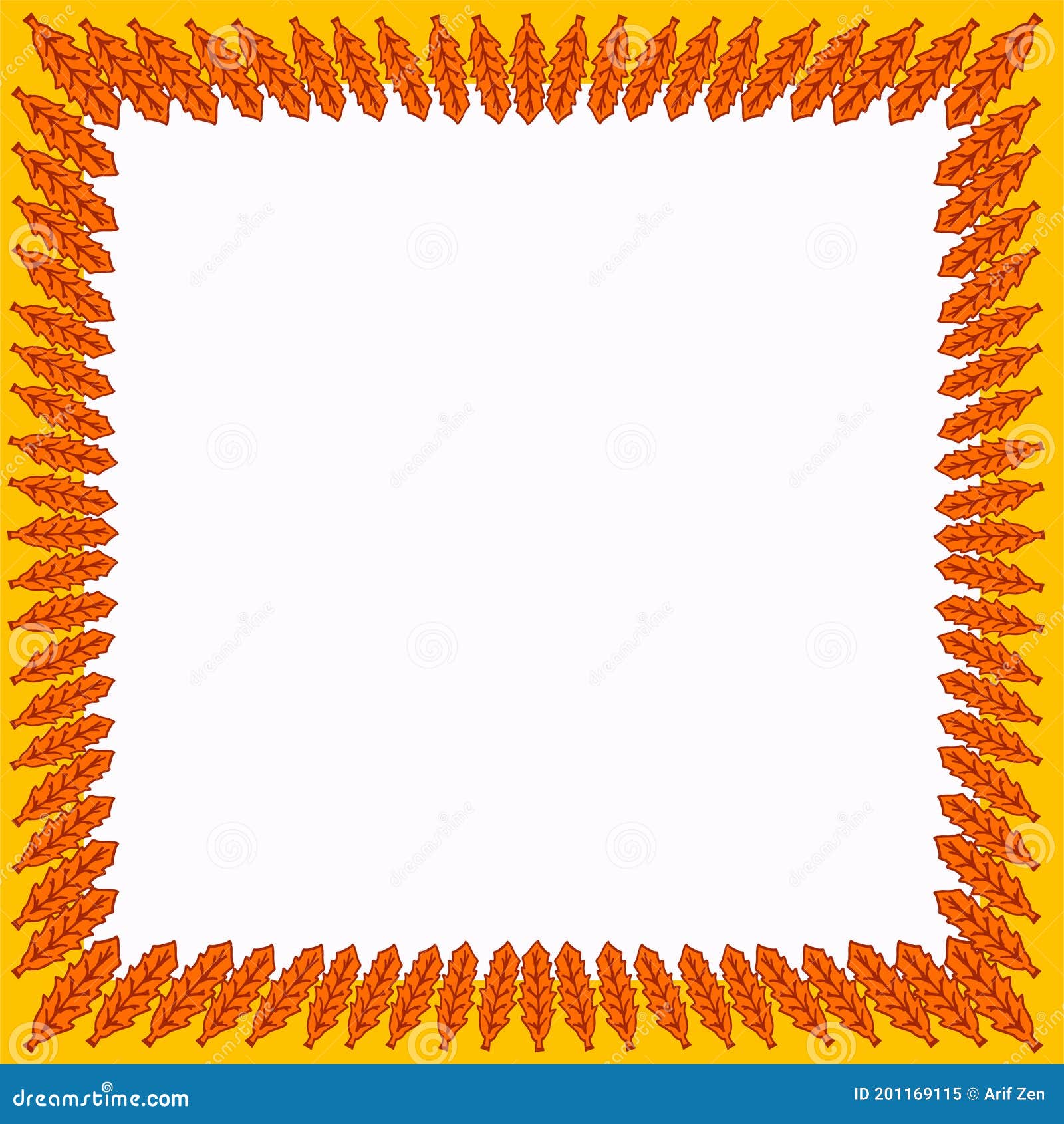 Yellow Frame Vector with Dried Leaf with White Background for Text or ...