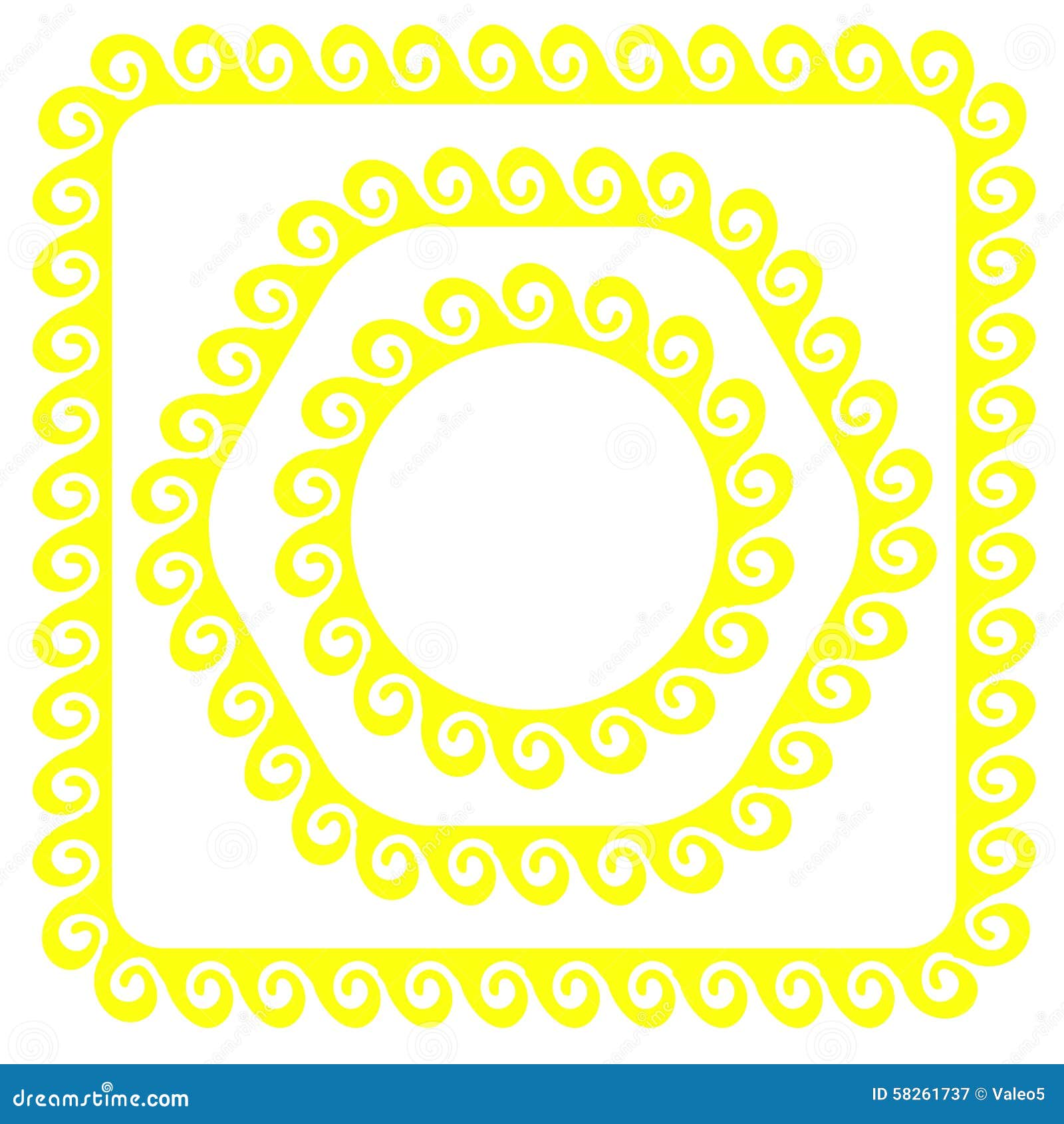 Yellow Frames stock vector. Illustration of curl, antique - 58261737