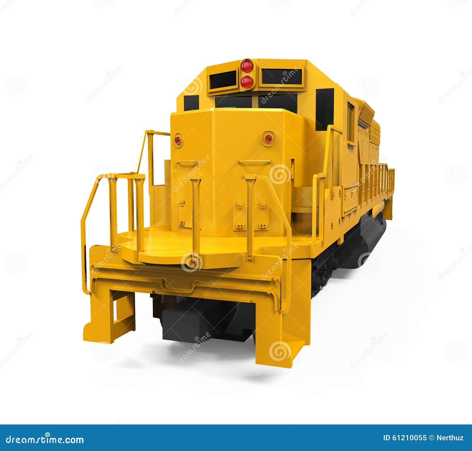 Yellow Freight Train stock illustration. Illustration of render - 61210055
