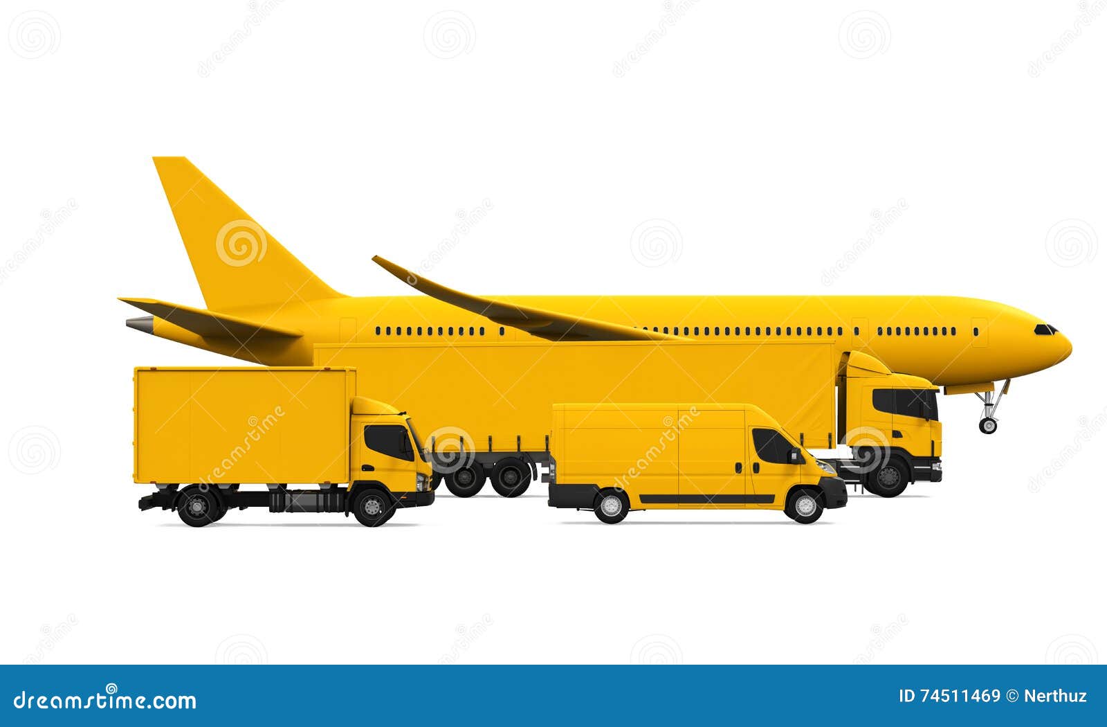 Yellow Freight Transportation Stock Illustration - Illustration of ...