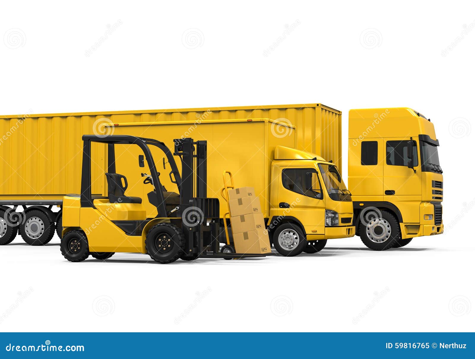 Yellow Freight Transportation Stock Illustration - Illustration of ...