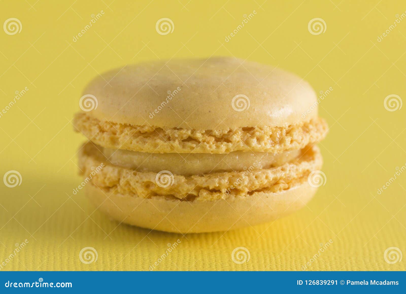 Single Yellow French Macaron Stock Image - Image of dessert, food ...