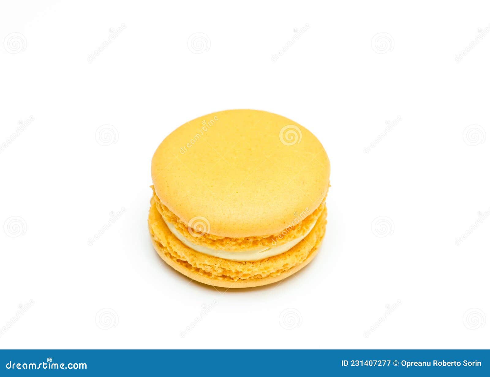 Yellow French Macaroons on White Background Stock Image - Image of ...