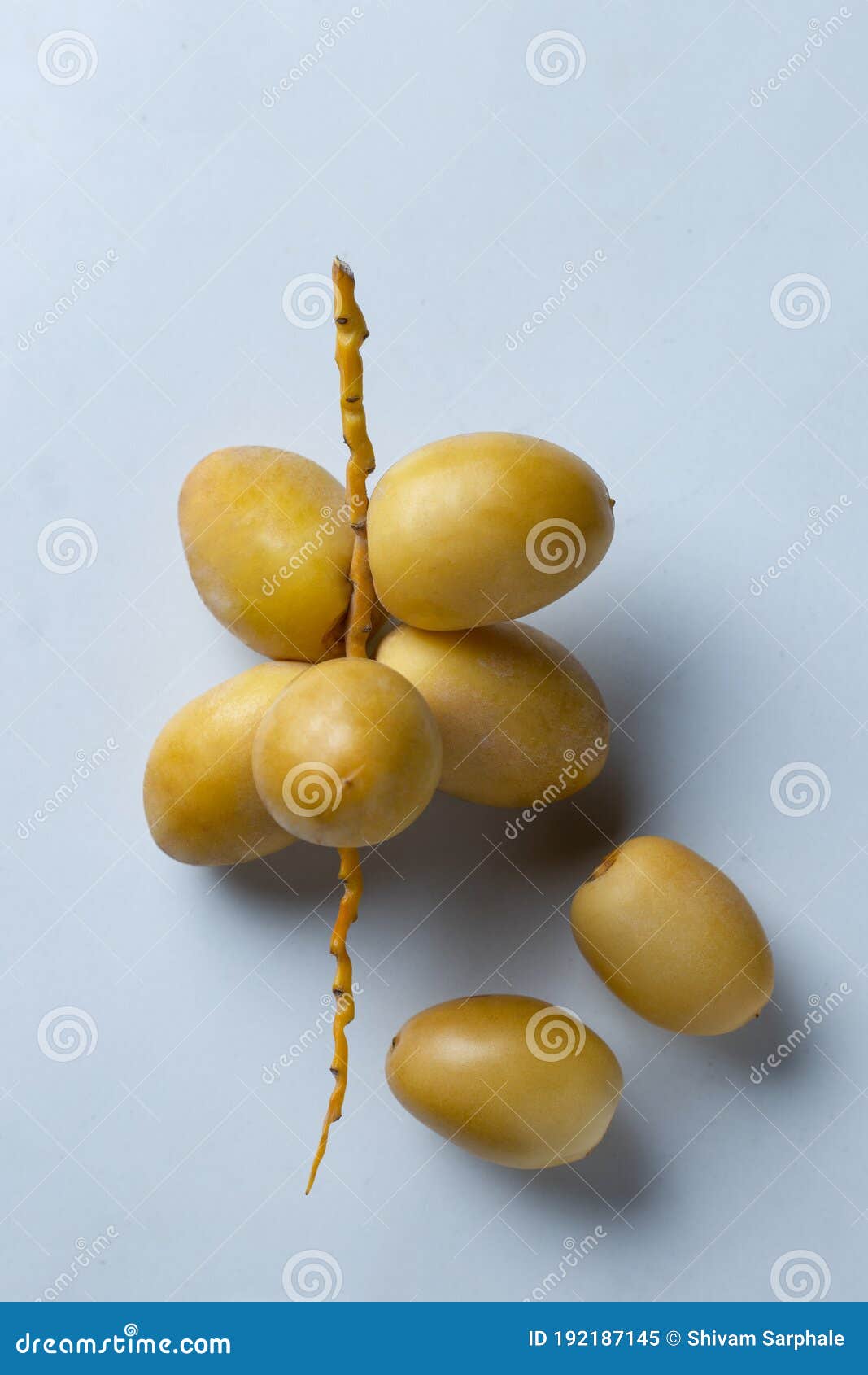 Yellow Fresh Dates Fruit on White Background Stock Image - Image of ...