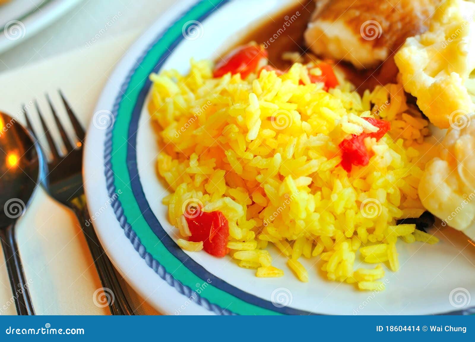 Yellow fried rice stock photo. Image of asian, meal, cook - 18604414