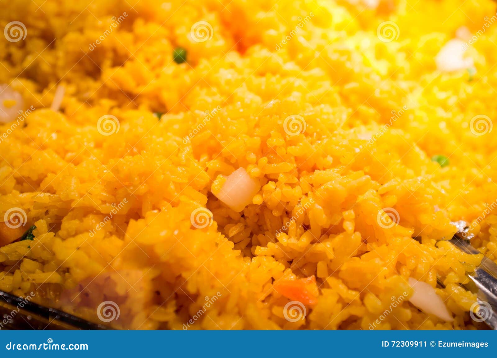 Yellow Fried Rice stock image. Image of closeup, sprouts - 72309911