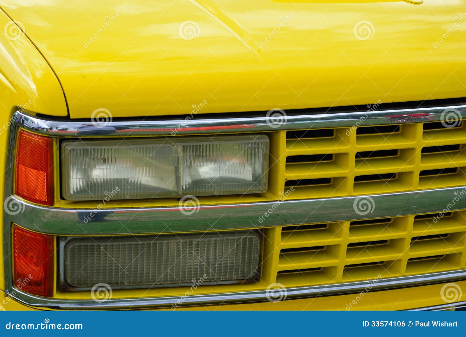Yellow Front of car stock photo. Image of headlamp, detail - 33574106