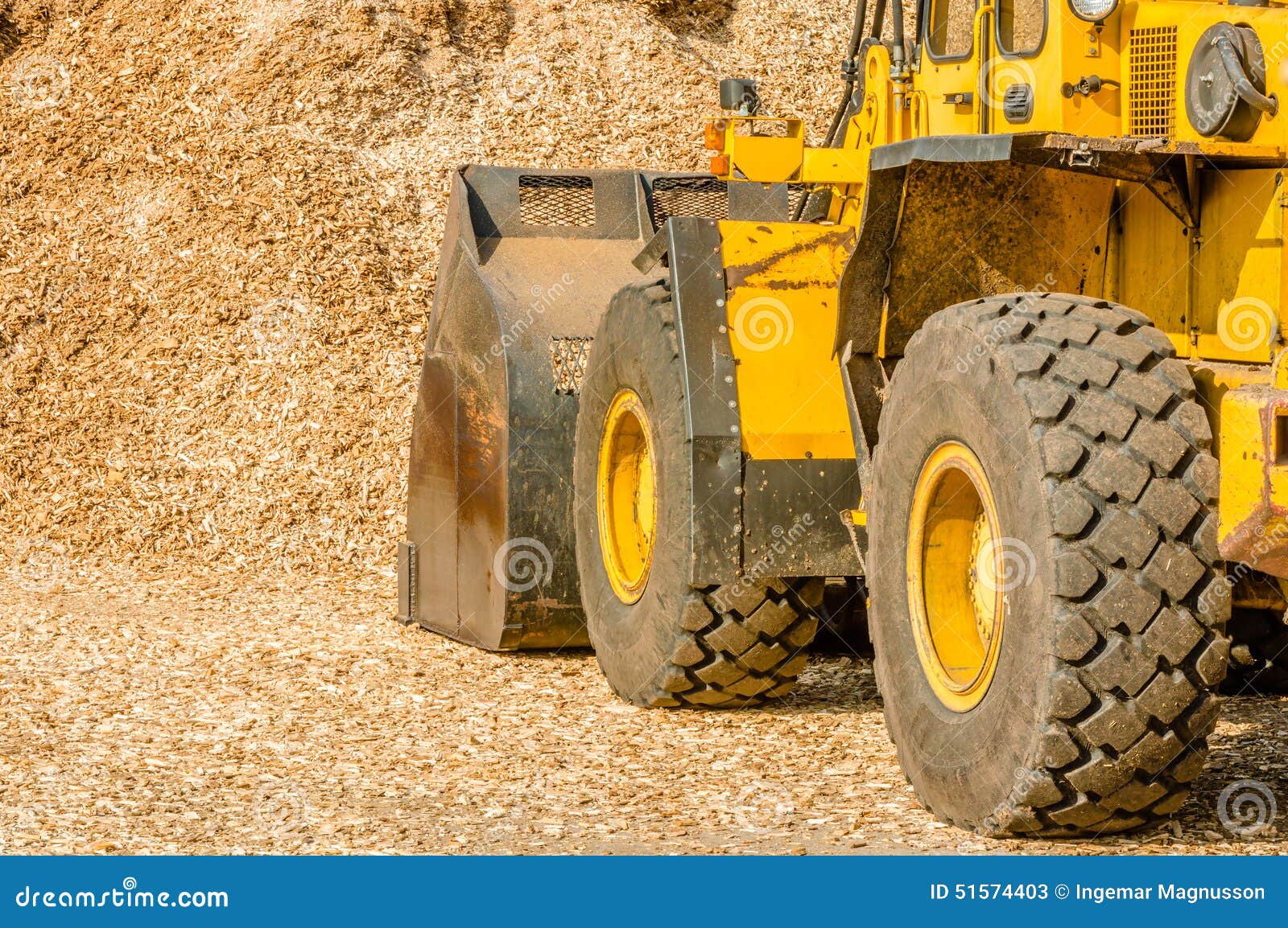 Yellow front loader stock image. Image of pile, environment - 51574403