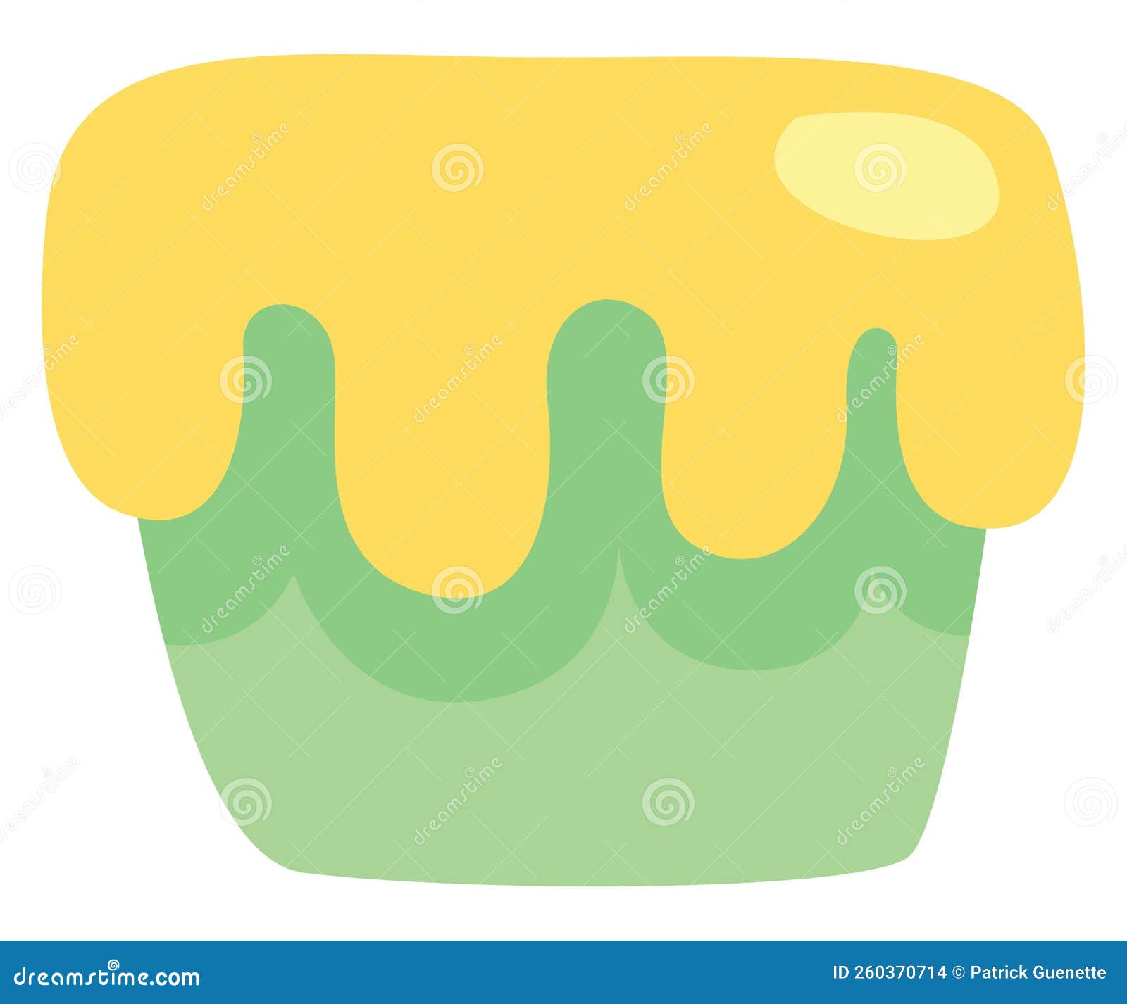 Yellow frosting cake, icon stock vector. Illustration of pastry - 260370714
