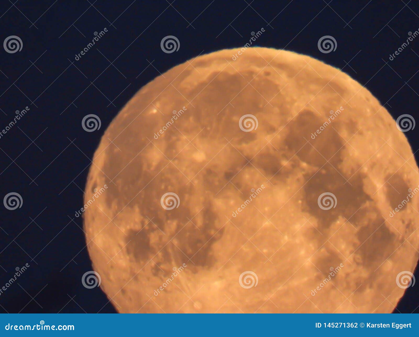 Yellow Full Moon in the Morning Sky Stock Photo - Image of dark ...