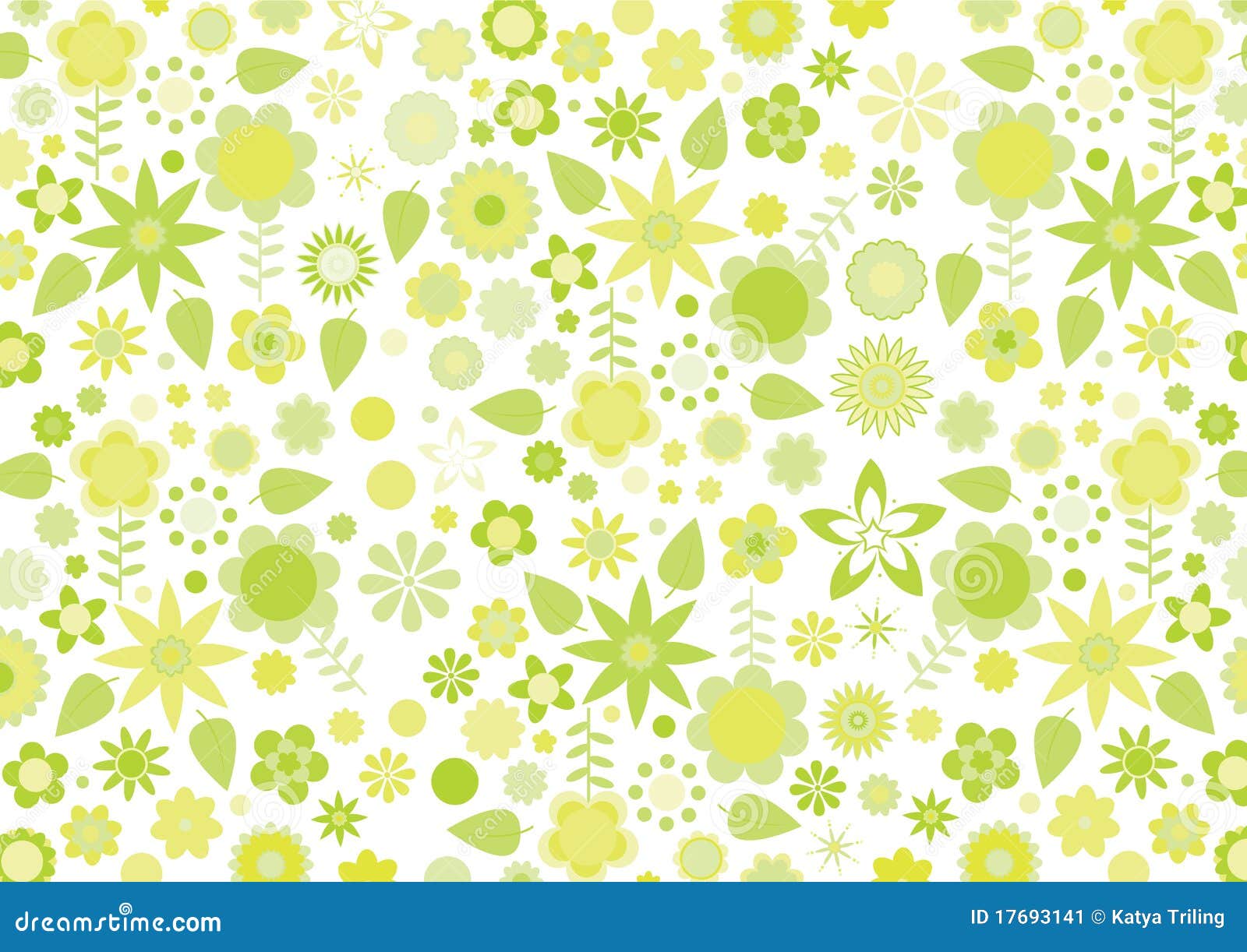 Yellow Funky Flowers and Leaves Retro Pattern Stock Vector ...