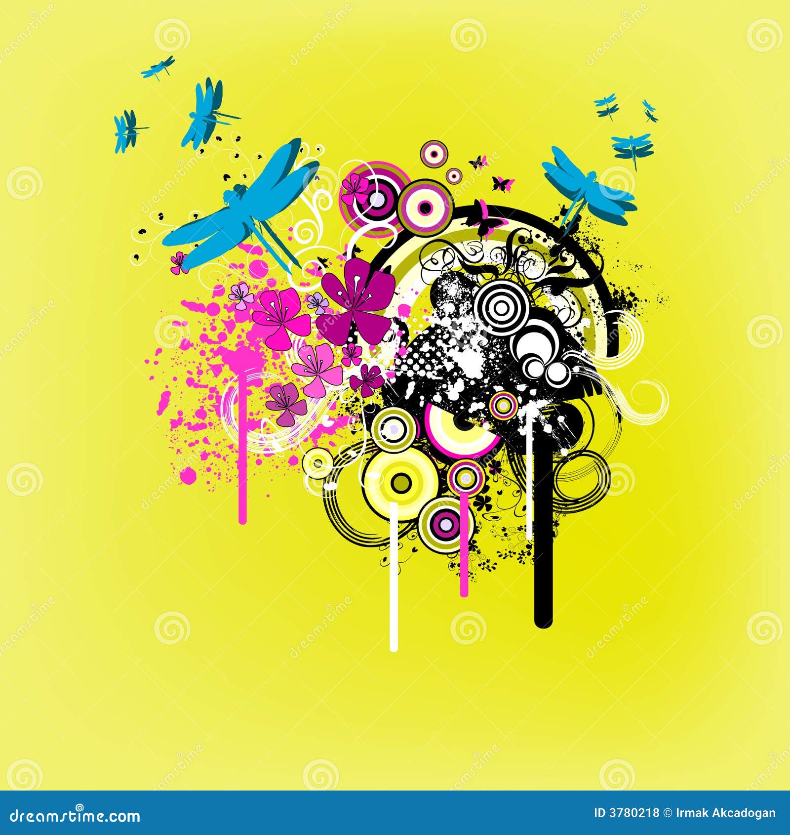 Yellow Funky Nature Graphic Stock Vector - Illustration of dots ...