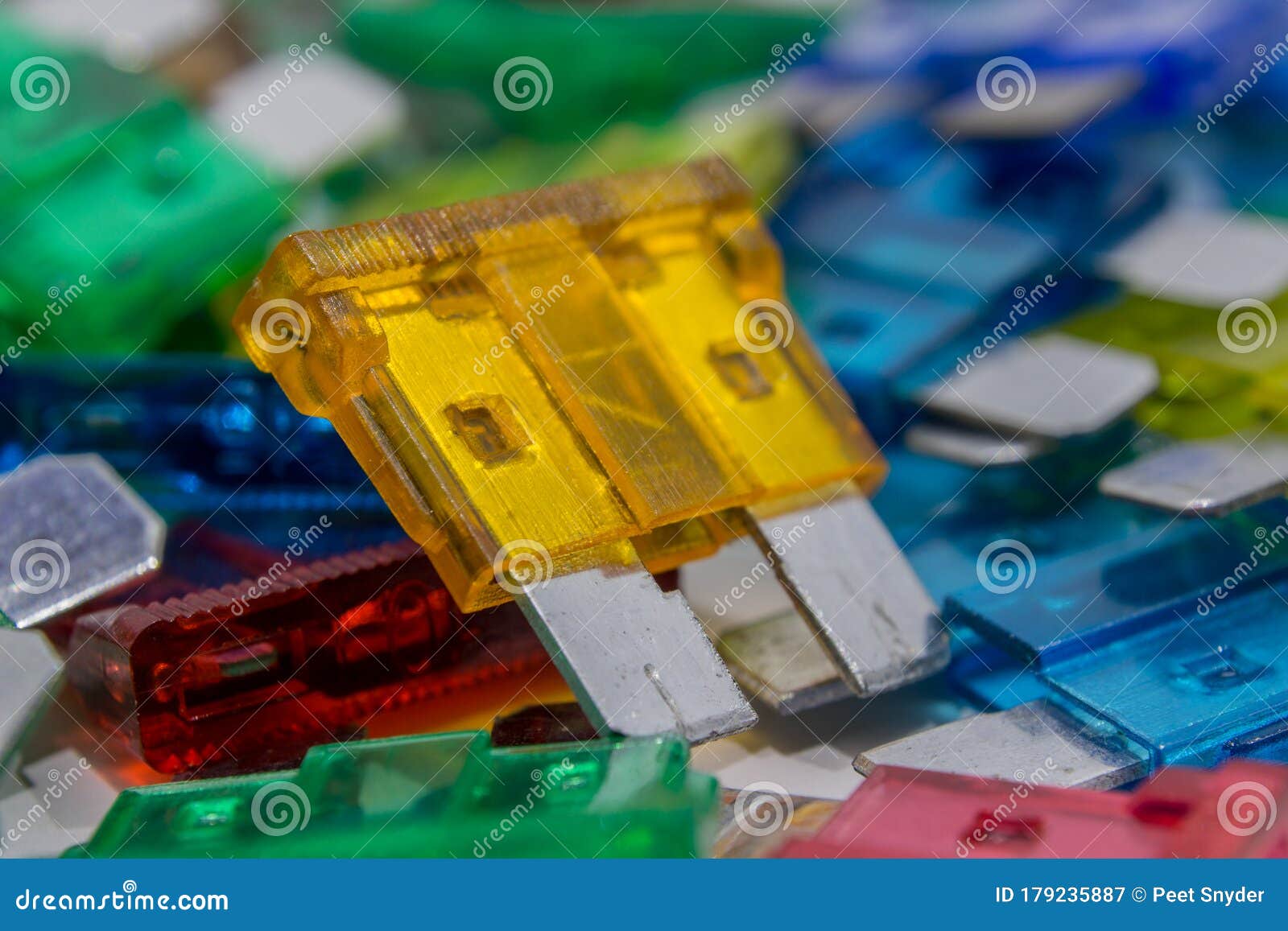 Yellow Fuse on a Stack of Fuses Stock Image - Image of lego, play ...