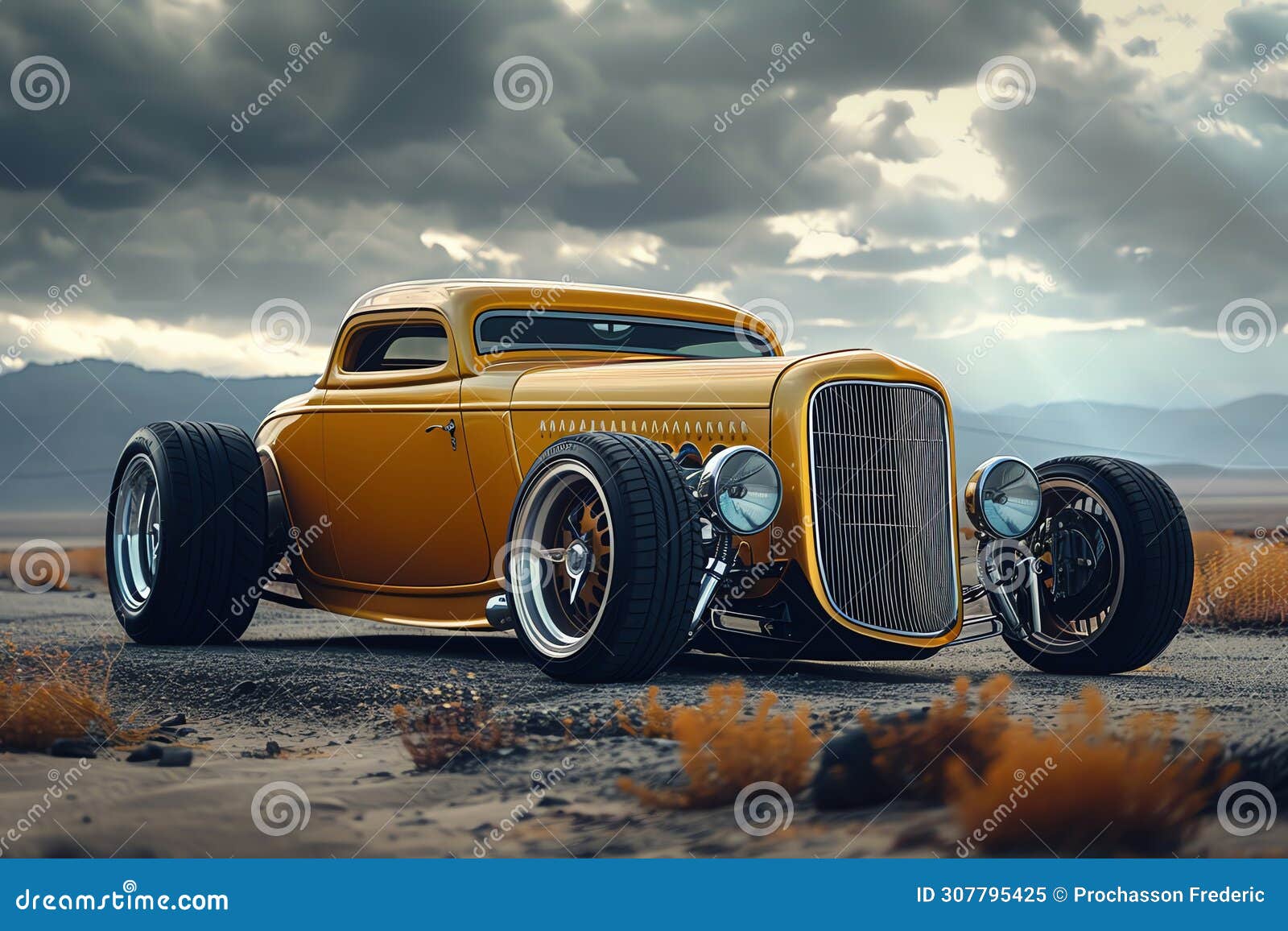 Yellow Futuristic Hot Road, AI Generated Stock Illustration ...