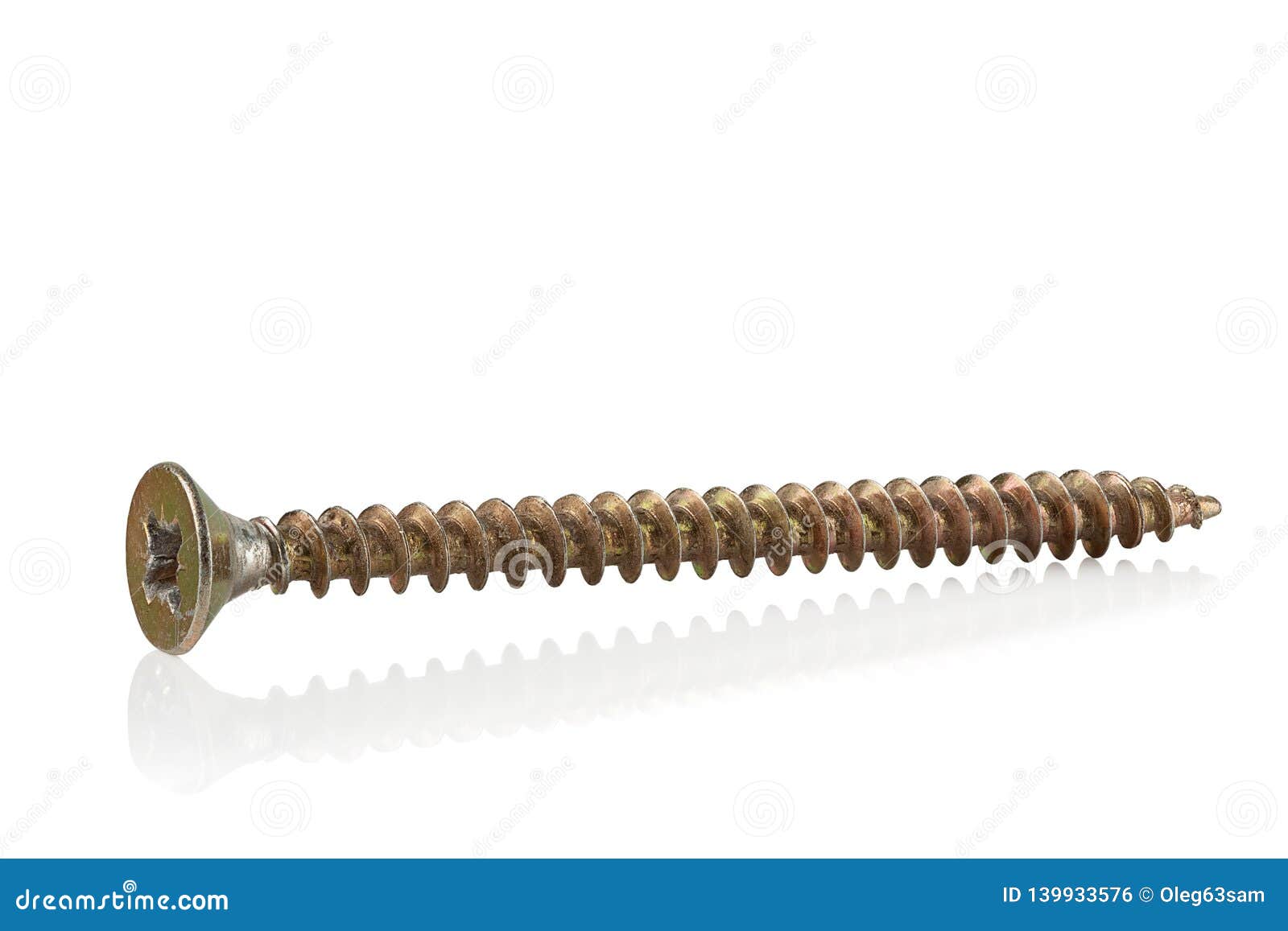 Yellow Galvanized Universal Self-tapping Stock Photo - Image of self ...