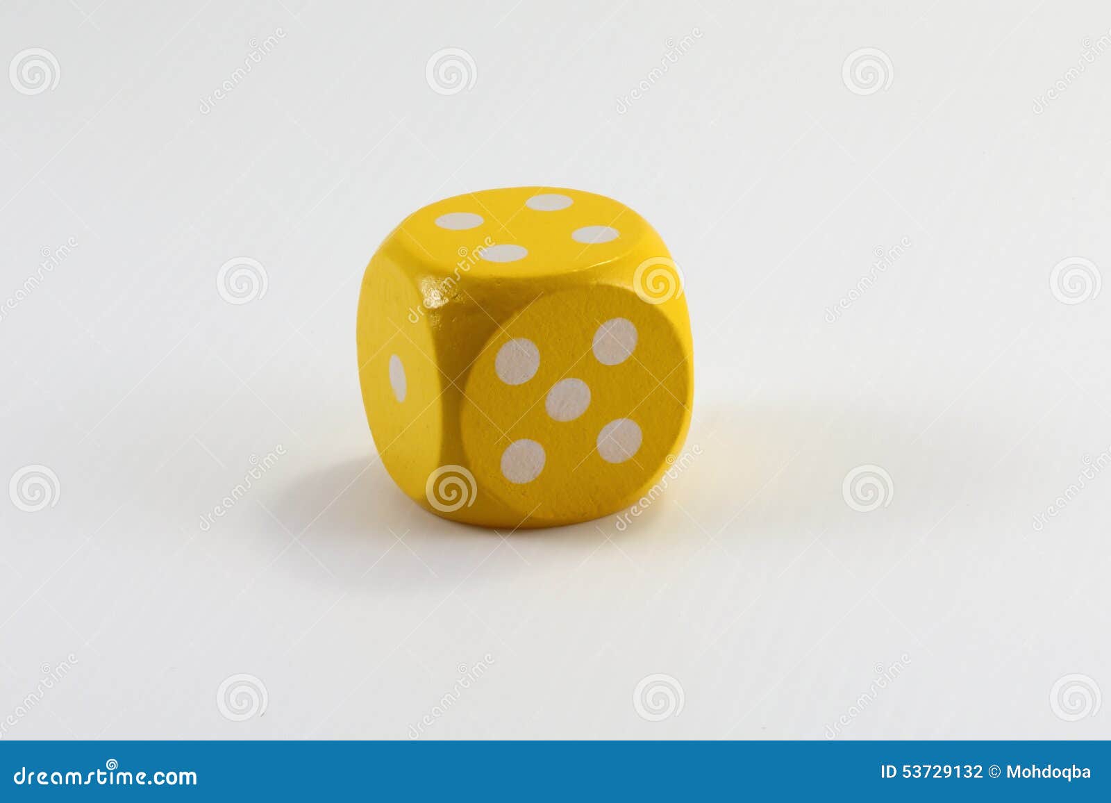 Yellow Game Dice For Board Game On A Green Background Stock Photography ...