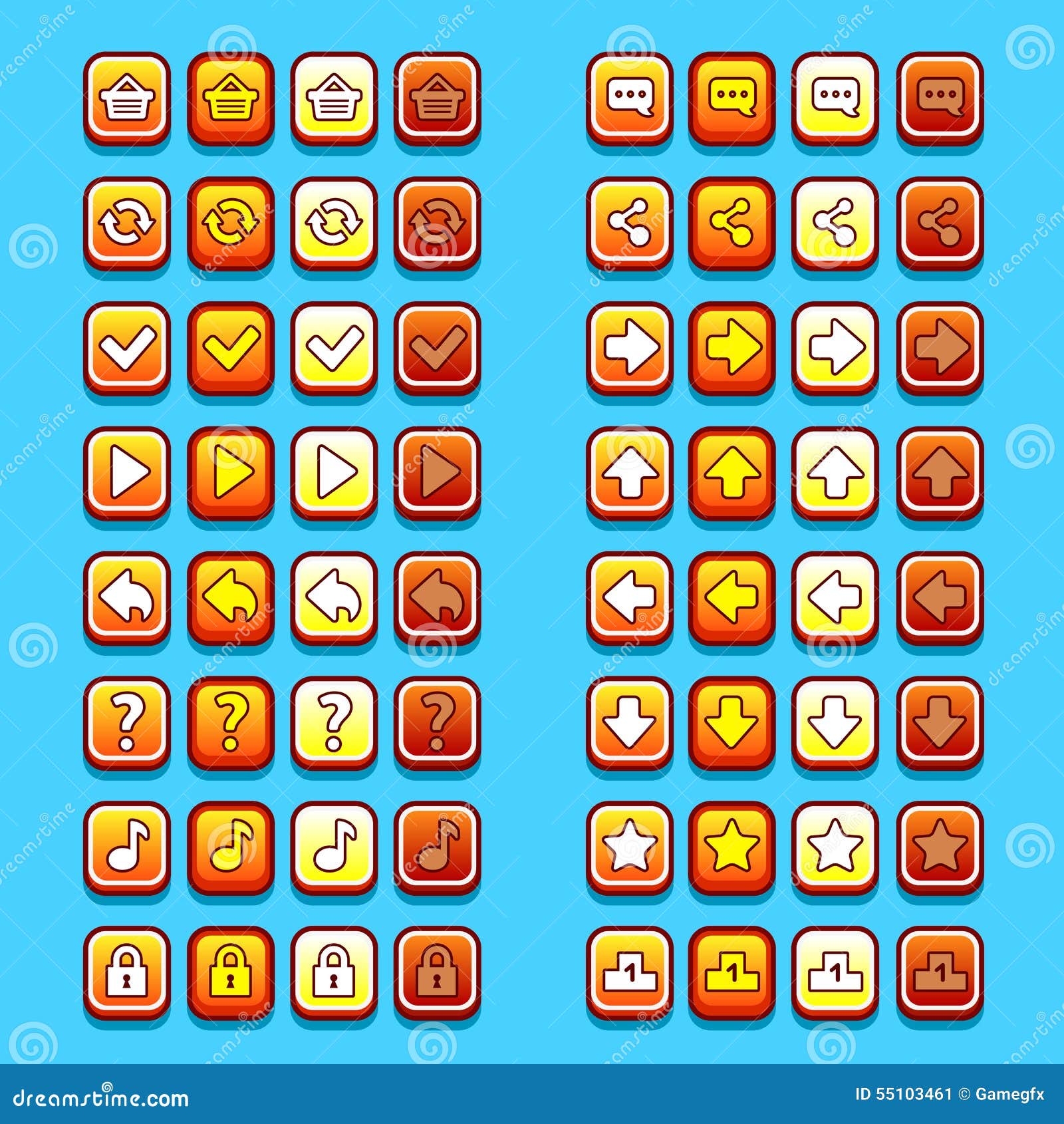 Yellow Game Icons Buttons Icons, Interface, Ui Cartoon Vector ... Yellow Game Icons Buttons Icons, Interface, Ui Cartoon Vector ...