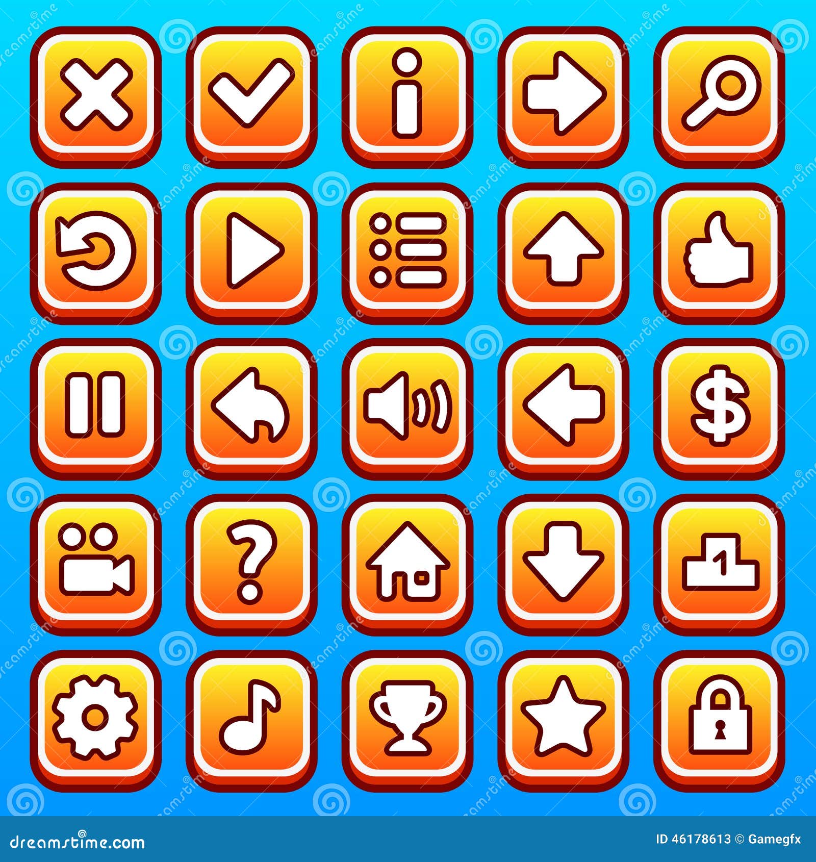 Yellow Game Icons Buttons Icons, Interface, Ui Cartoon Vector ... Yellow Game Icons Buttons Icons, Interface, Ui Cartoon Vector ...