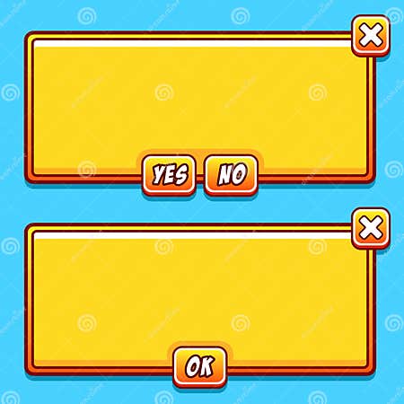Yellow Game Interface Panels Ui Buttons Stock Vector - Illustration of ...
