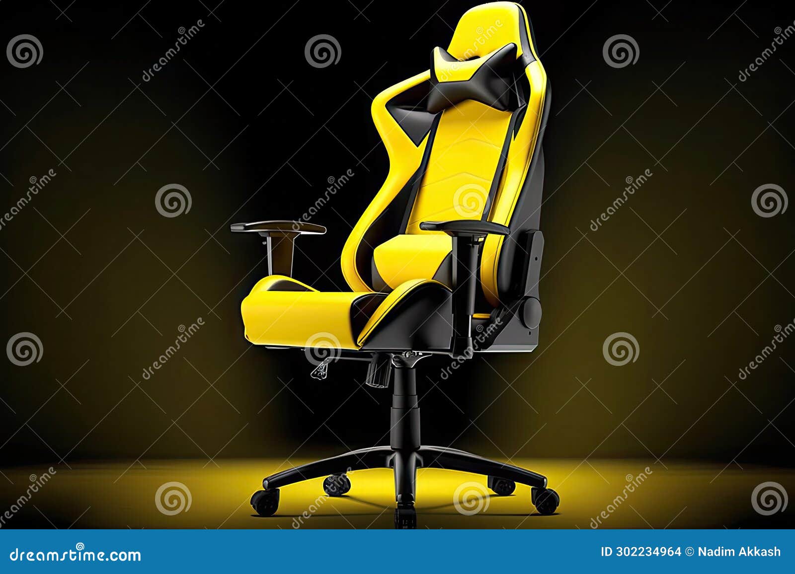 Yellow Gaming Chair Advertisement Background, Copy Space Created Stock ...