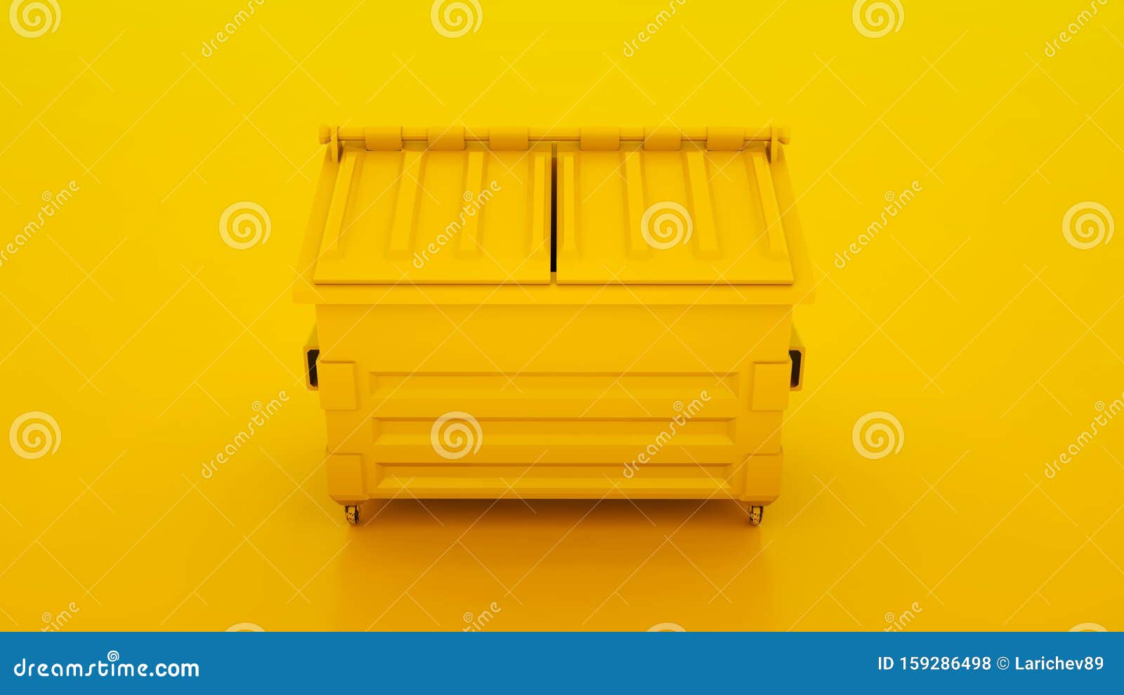 Yellow Garbage Truck Side View, Cartoon Vehicle Isolated On White ...