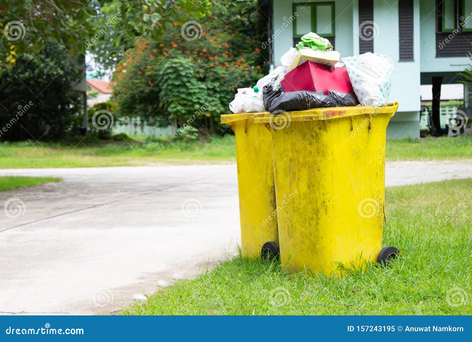 Set of Various Colorful Garbage Bins Stock Image - Image of native ...