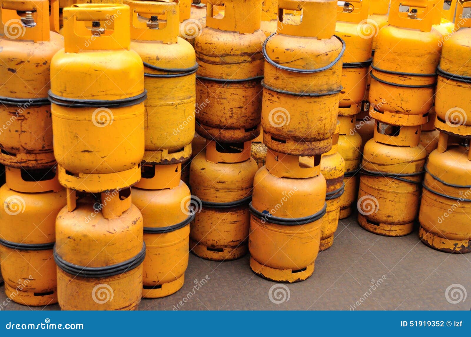 Yellow gas cylinder stock photo. Image of chinese, methane - 51919352
