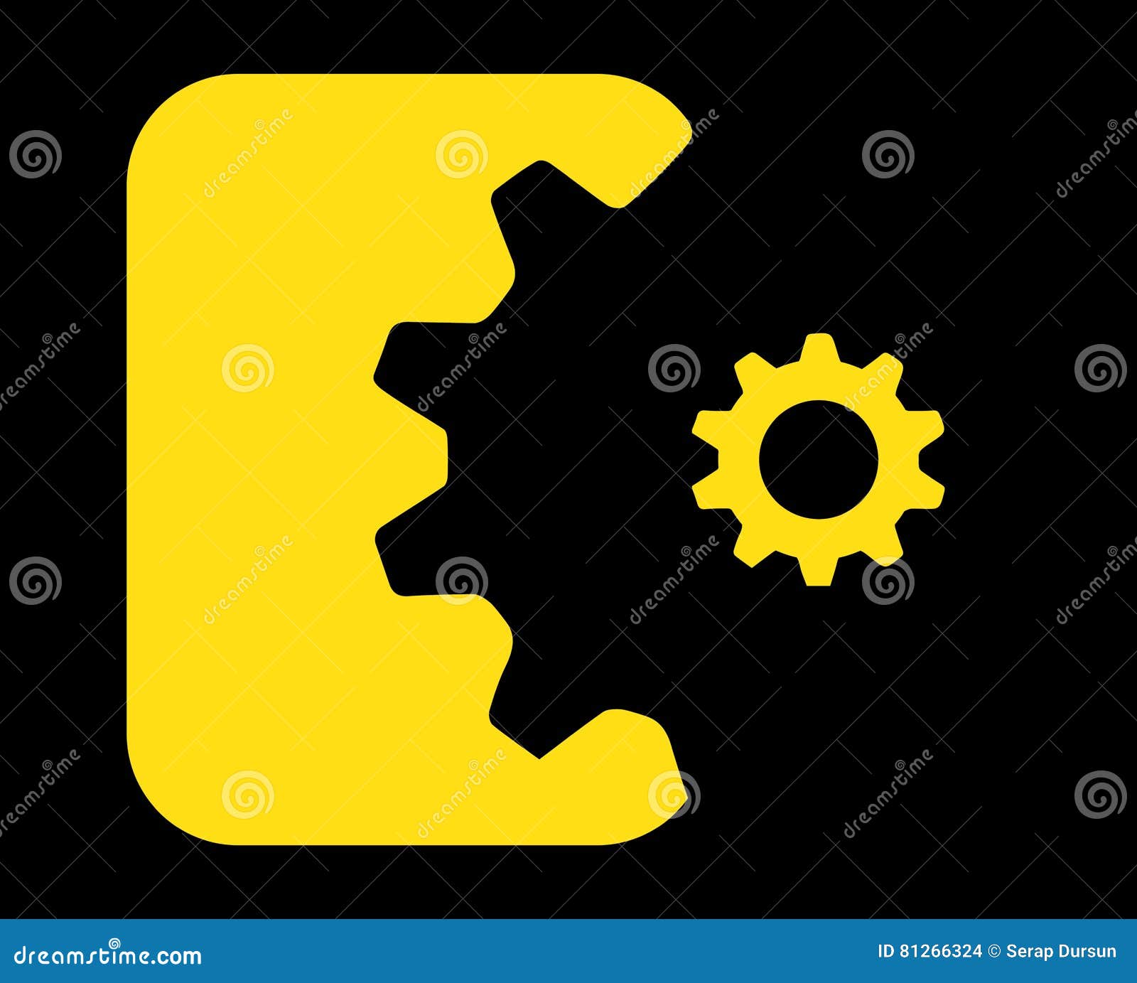 Yellow Gear stock vector. Illustration of control, mechanical - 81266324